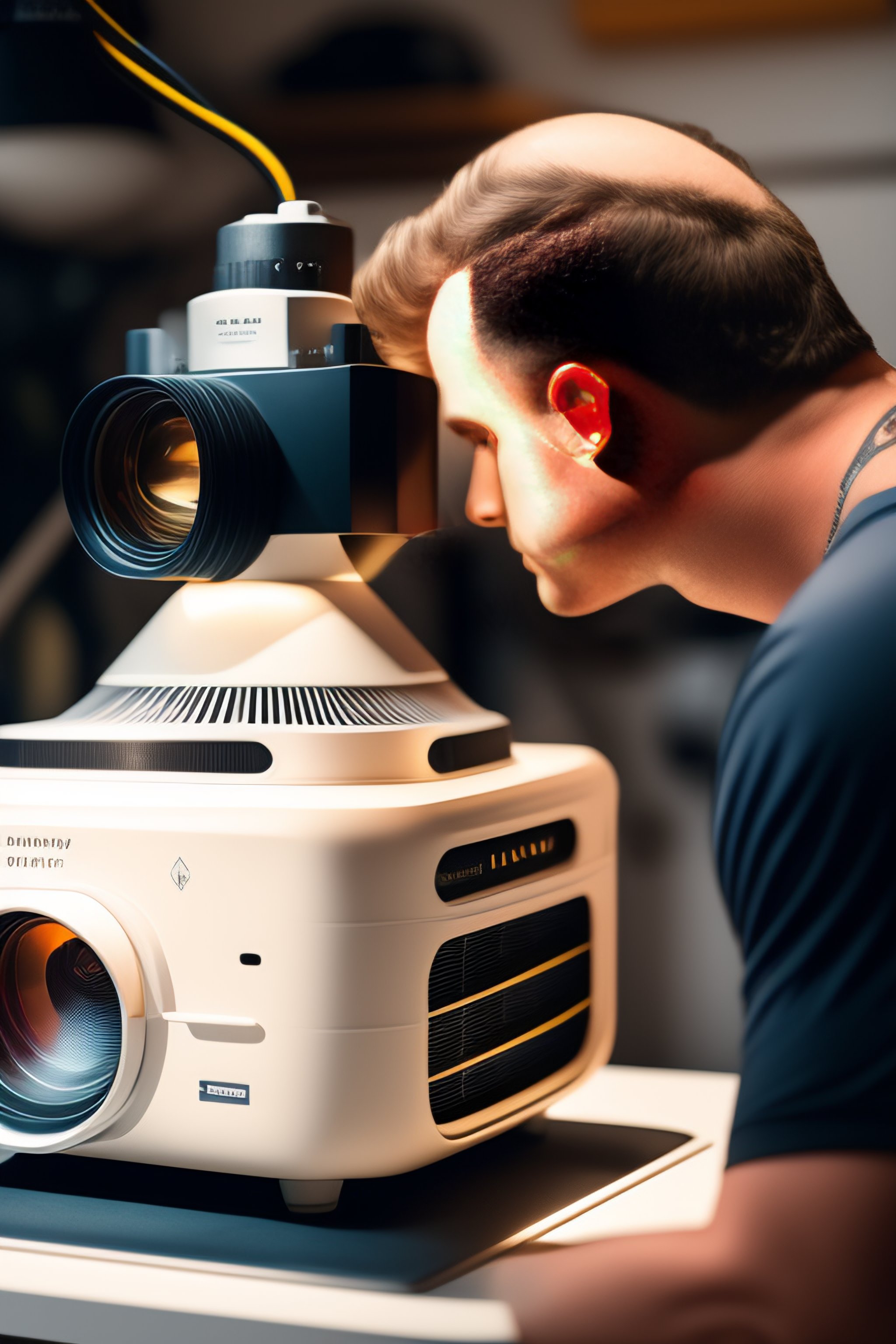 Lexica - John focusing an ultrashort projector