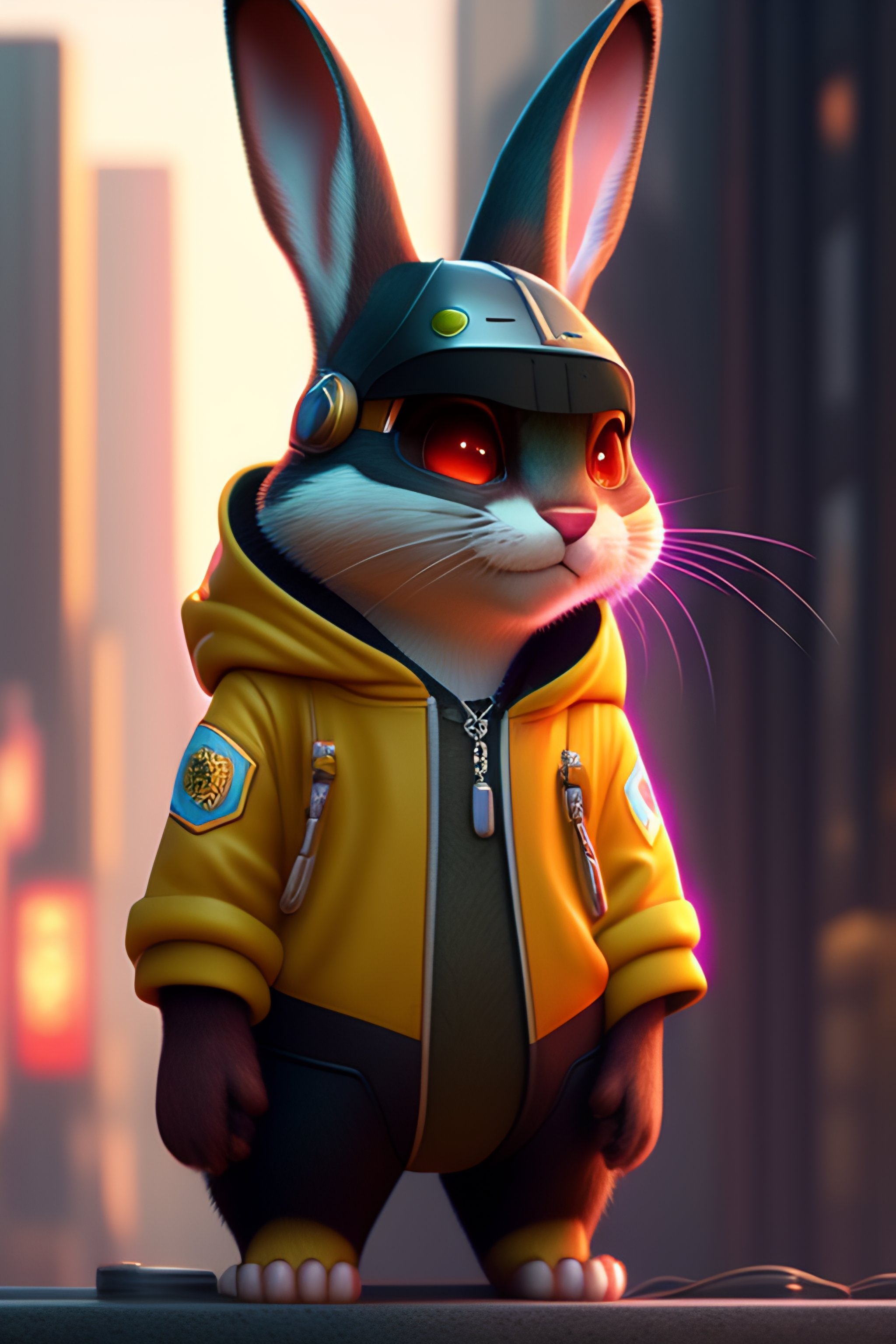 Lexica - Super cute cyberpunk bunny, pixar, zootopia, cgi