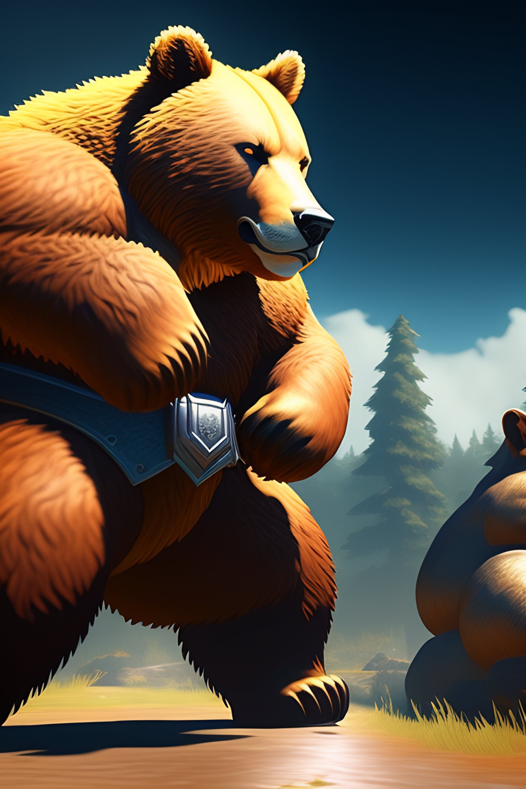 Lexica - Powerfull Bear man, realistic, detailed, rpg style