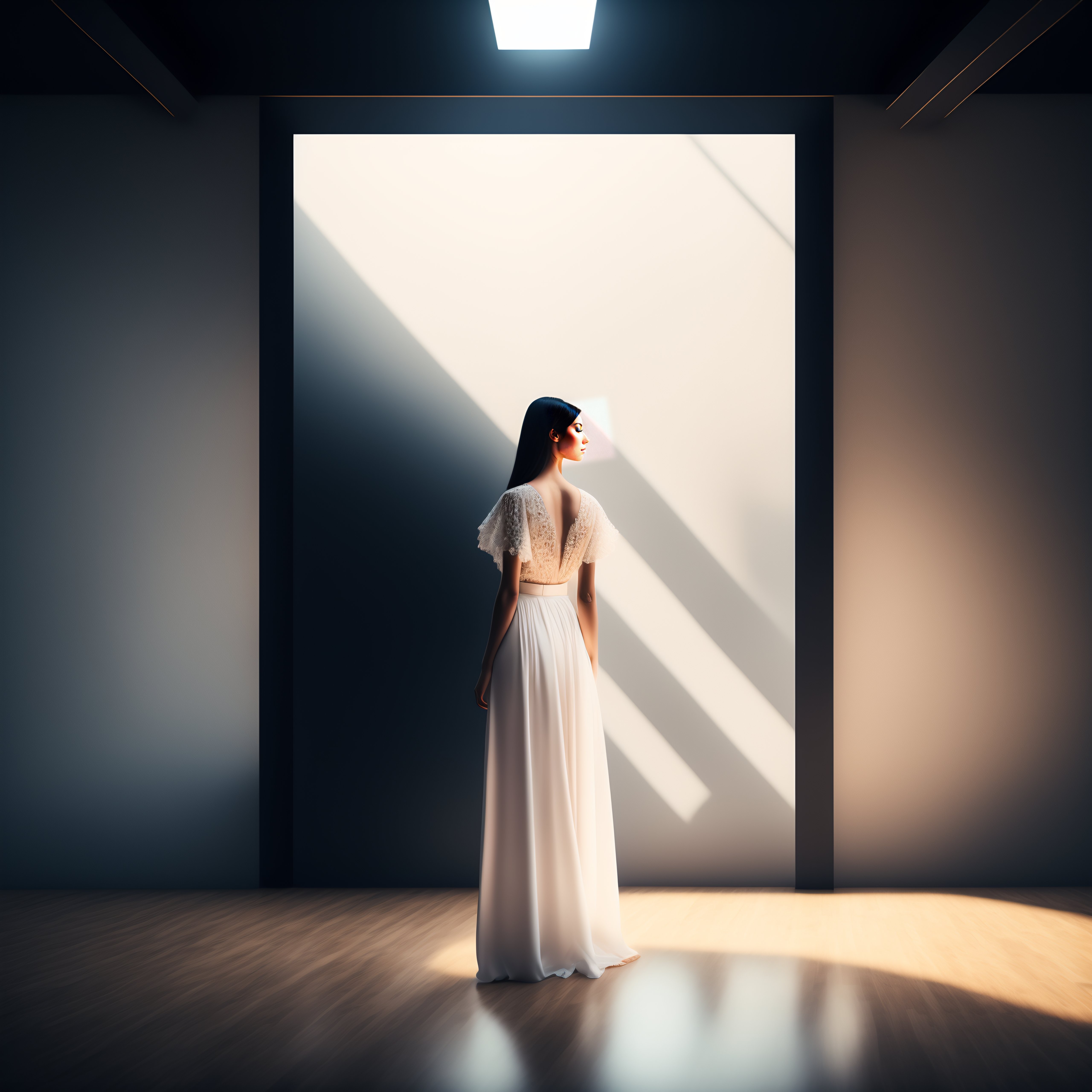 Lexica - Photo of woman standing next to wall, award winning model ...