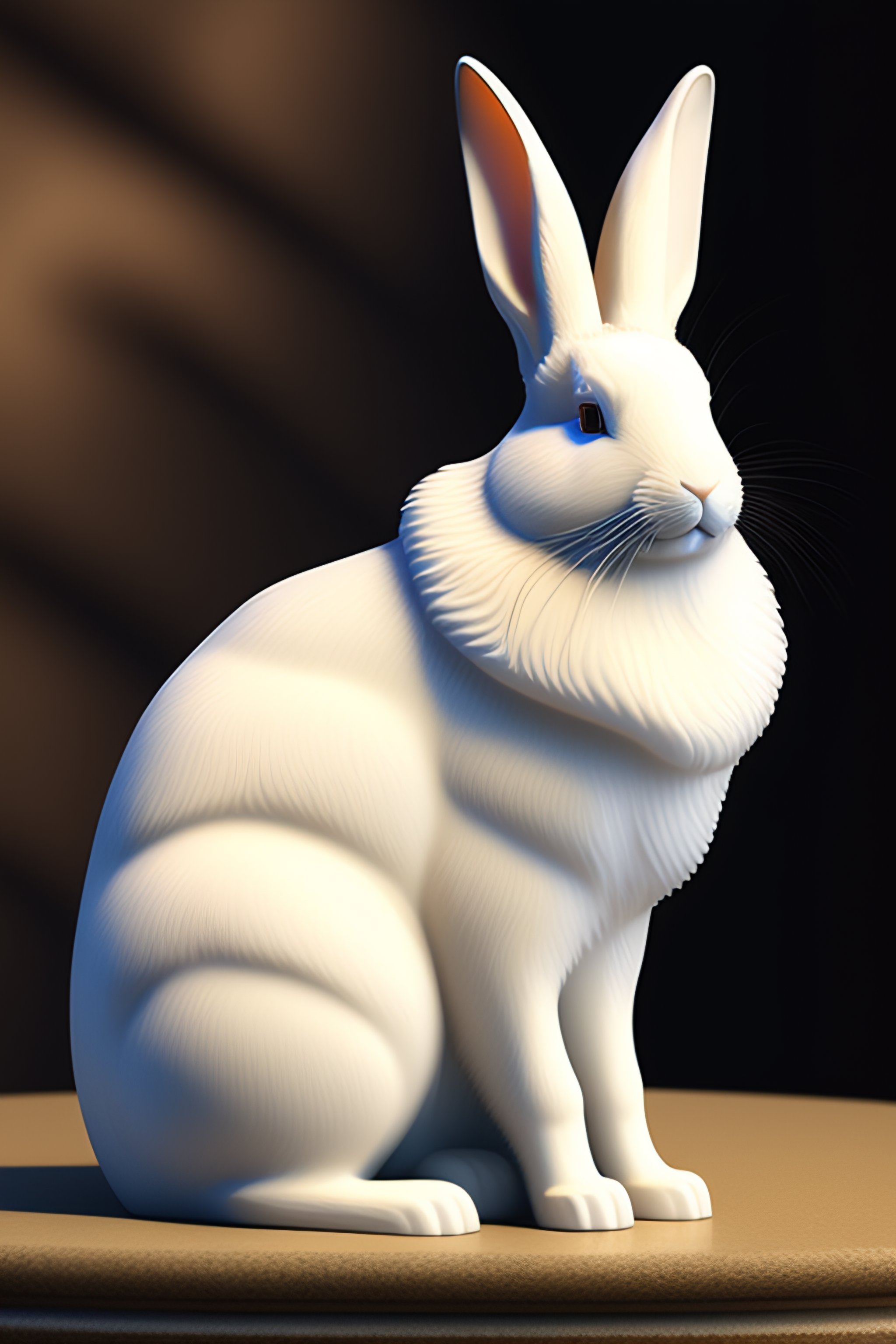 Lexica - 3 d rabbit with realistic white fur e, master painter and art ...
