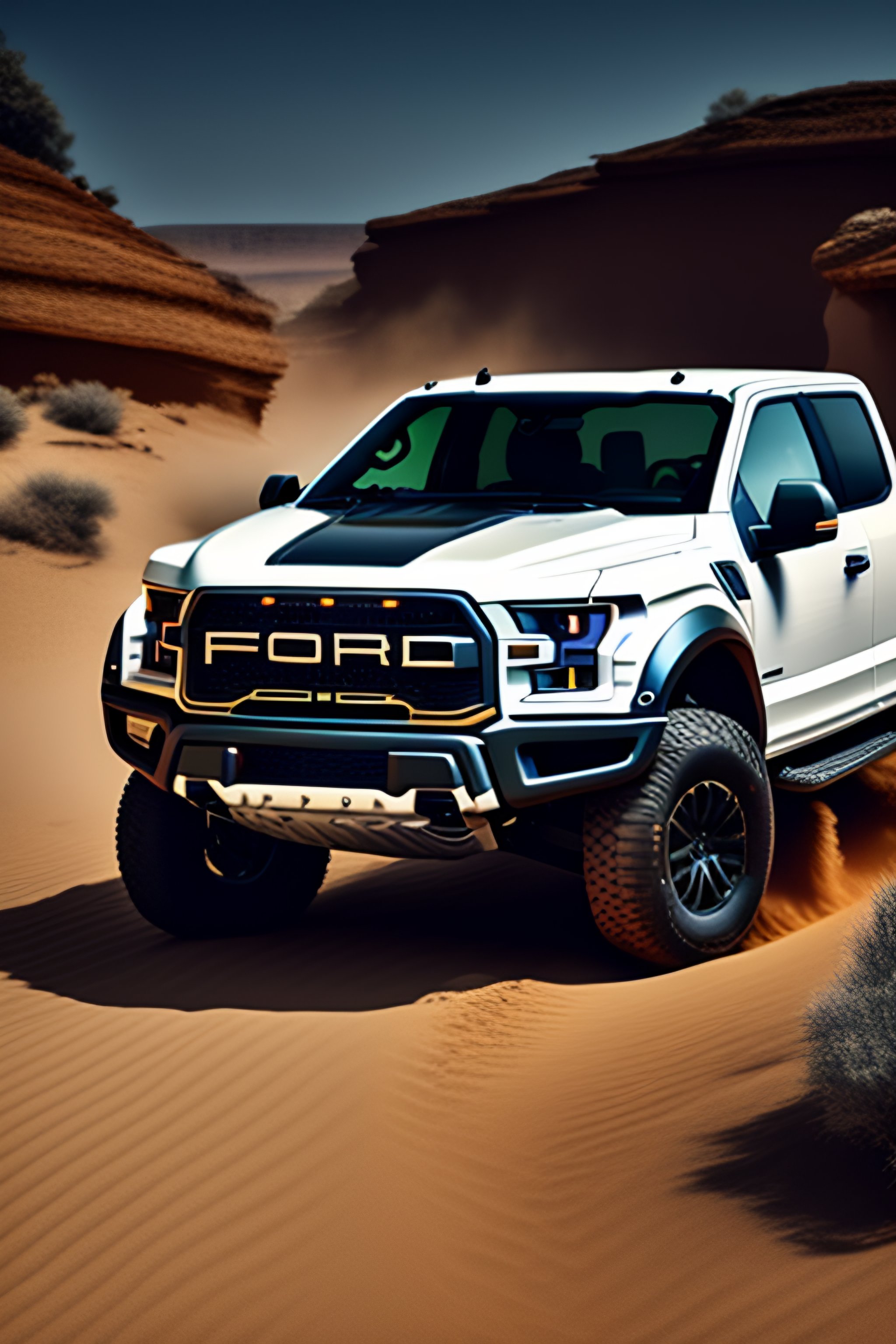 Lexica - Ford raptor, grey, body-kit, futuristic, awesome
