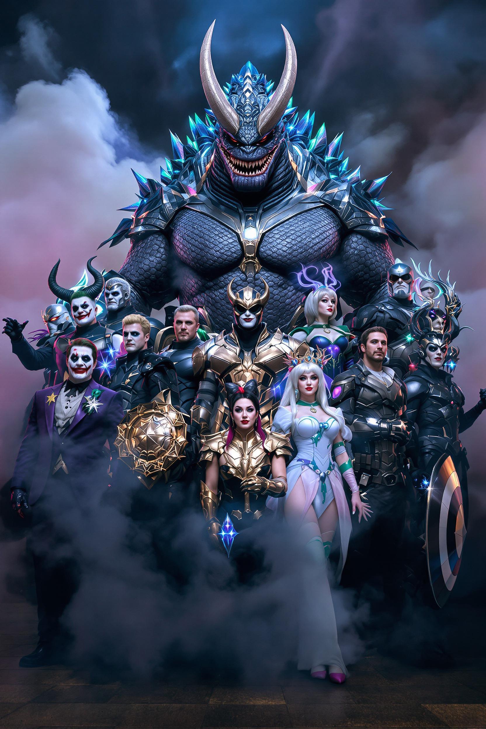 Lexica - Comic con group photo, lots of different cosplay, blow my mind