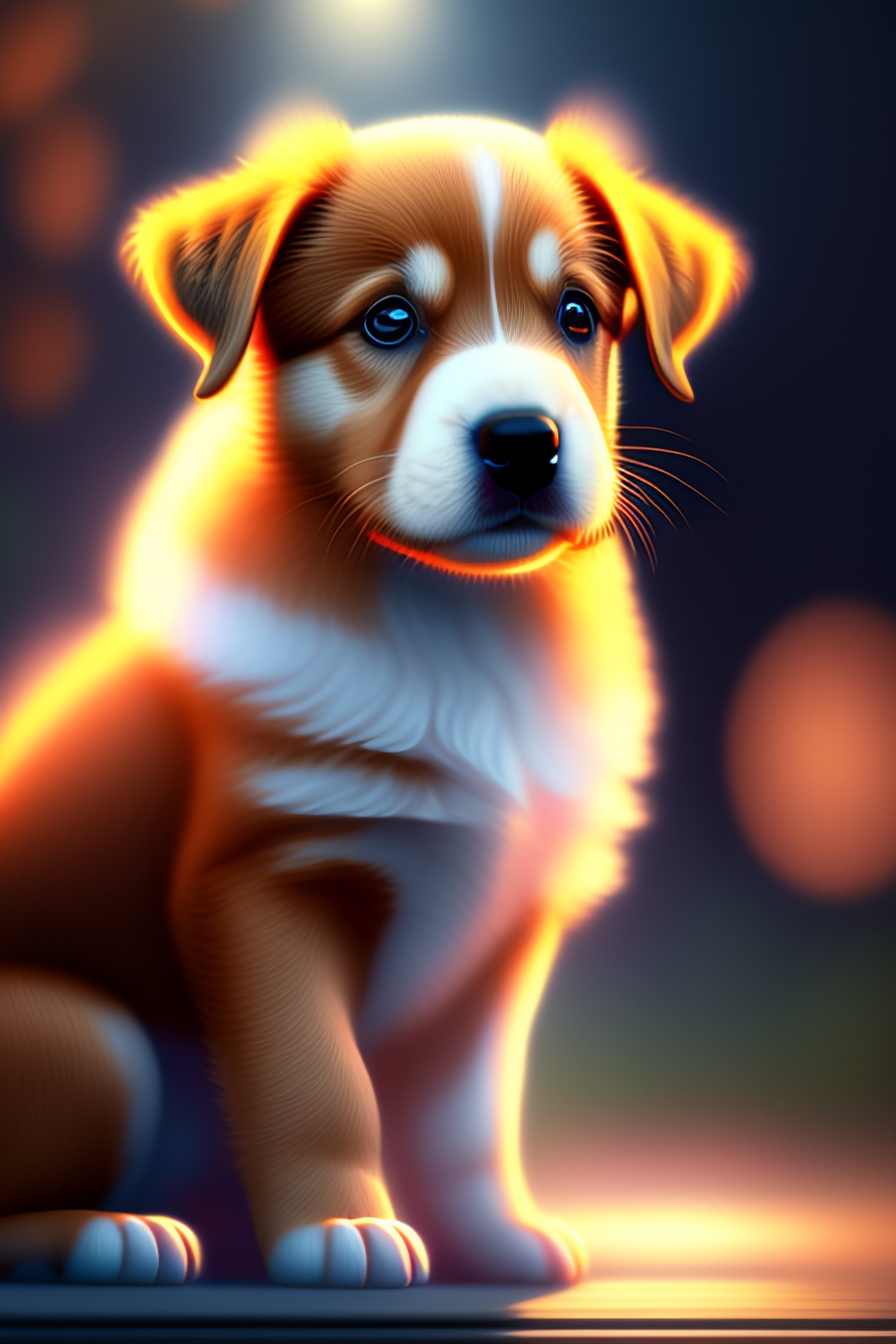 Lexica - Very cute illustration for a cute puppy, digital art, highly ...