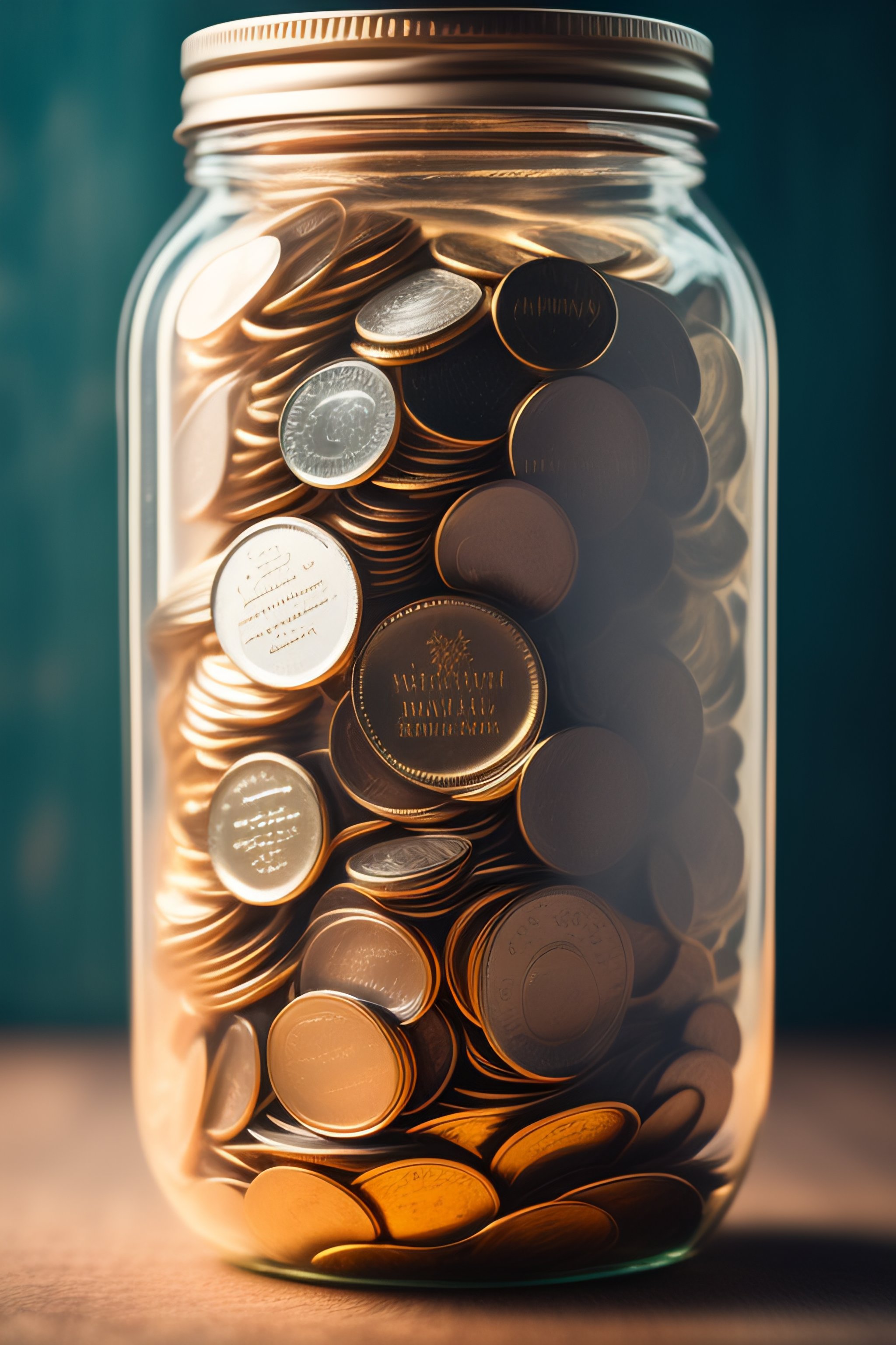 Mason Jar Of Pennies