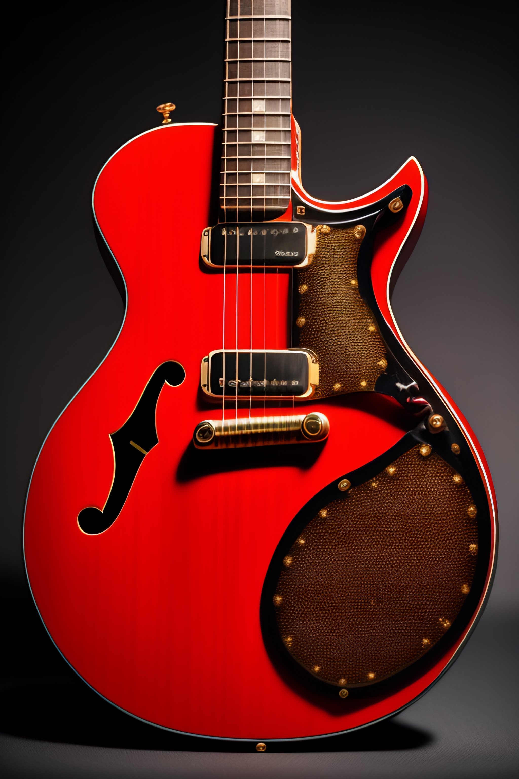 Lexica - Picture of a red gibson guitar which has bullet holes by ...