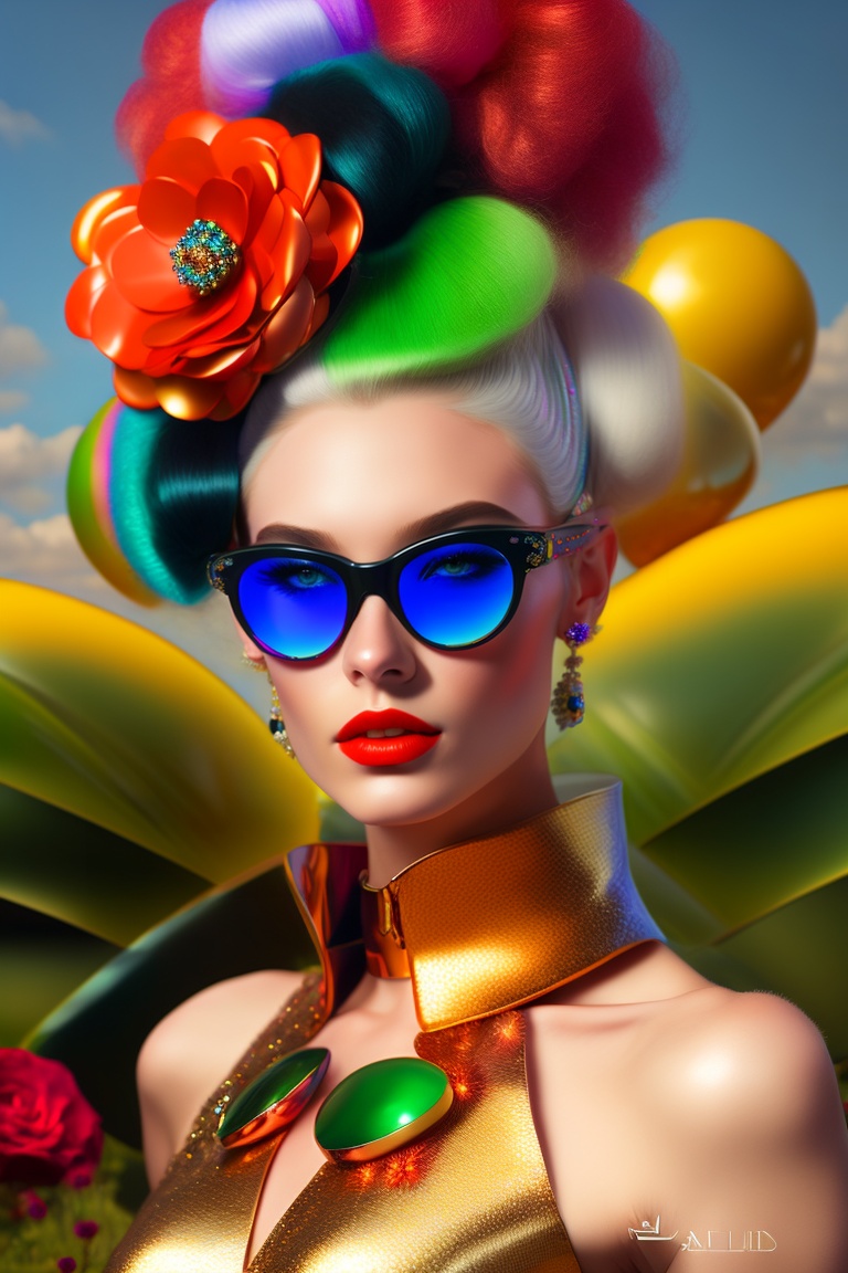 Lexica - Photorealistic retrofuturistic haute couture 20 year old lady ...