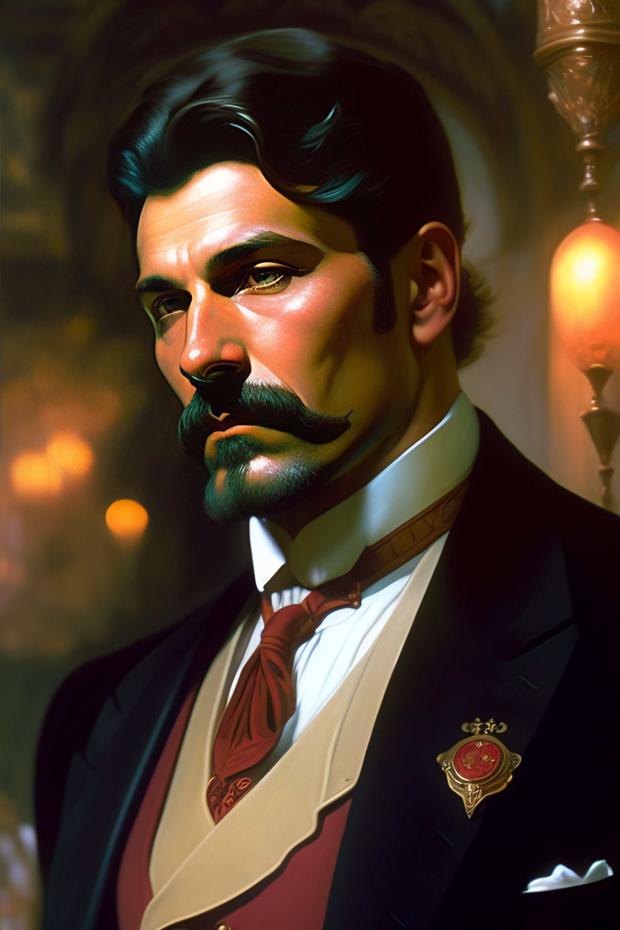 Lexica - An athletic detective wizard man with a short trimmed brown ...