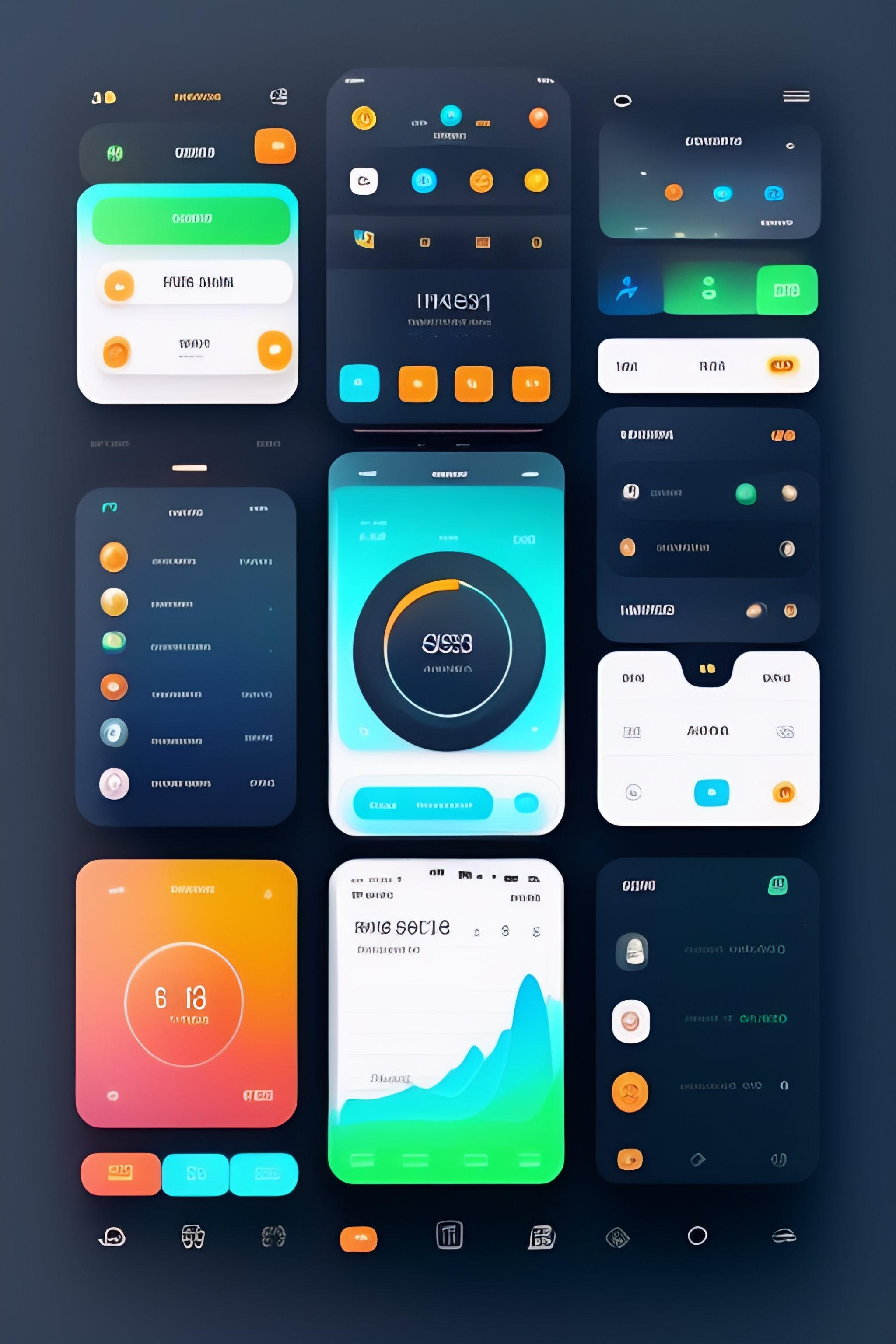 Lexica - Mobile app ui elements. vector graphics. detailed
