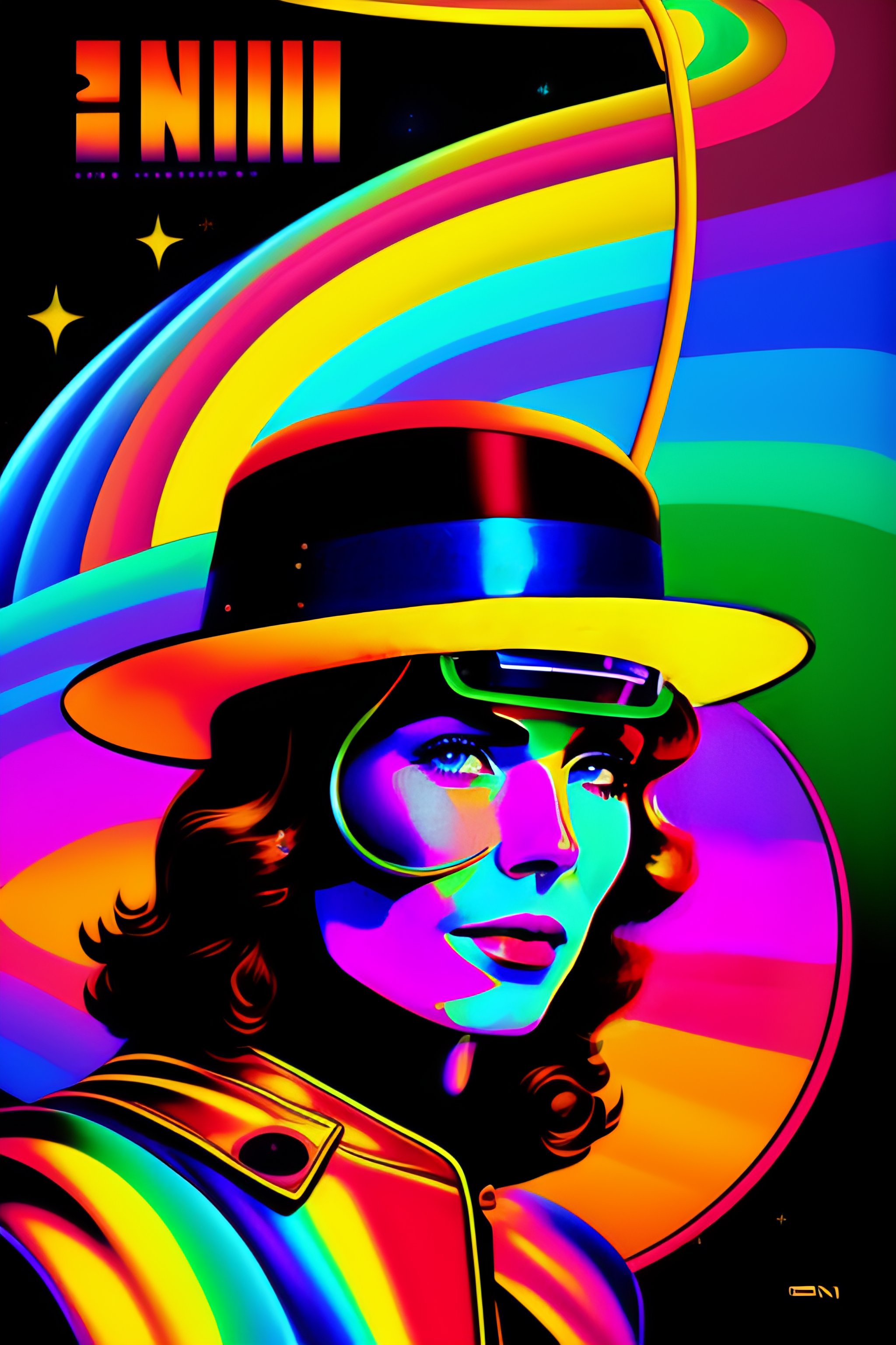 Lexica - Psychedelic Vintage full Shot 1960's cartoon Poster with hippy ...