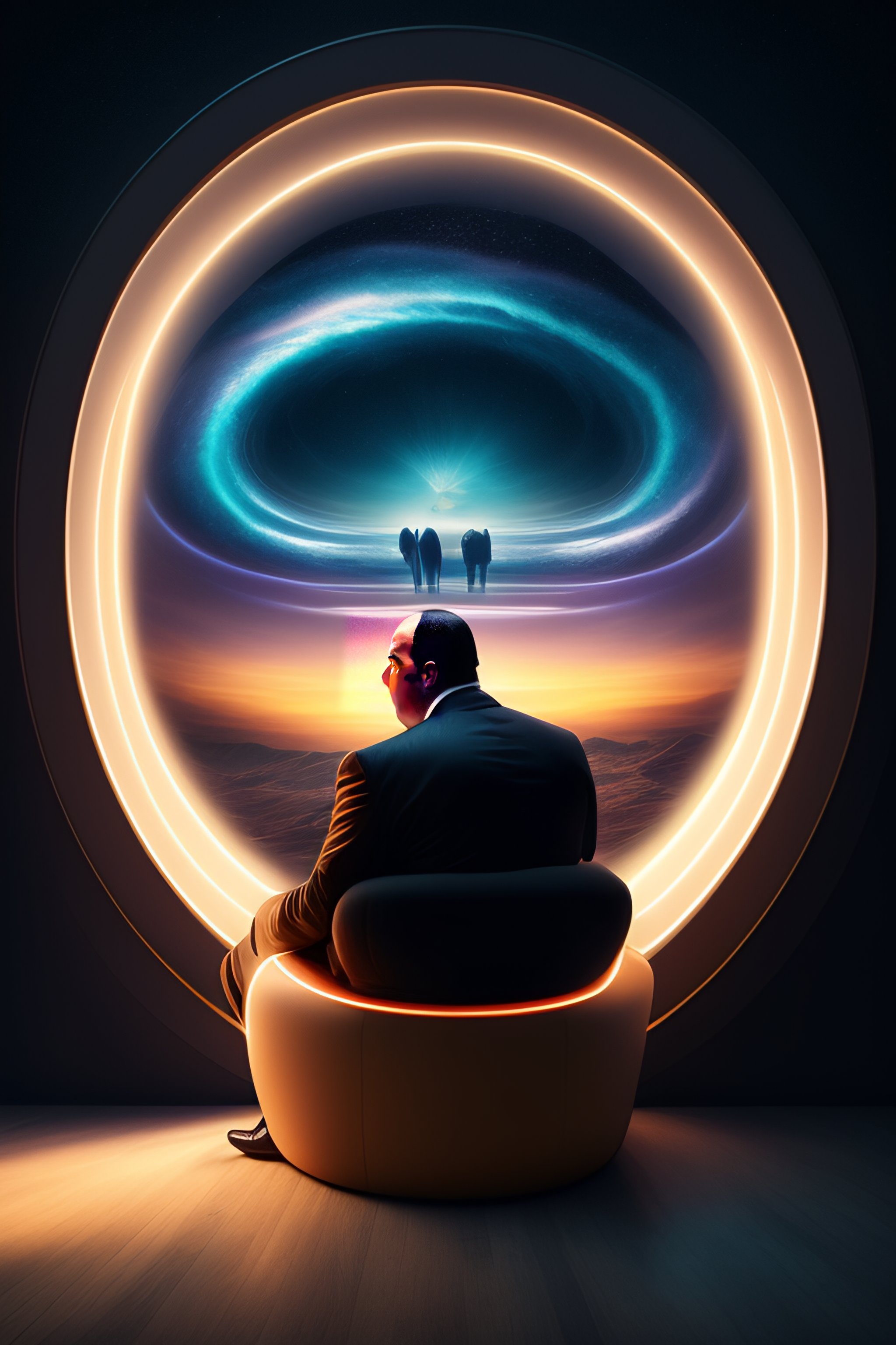 Lexica - Tony Soprano sitting on the couch falling into a portal into ...