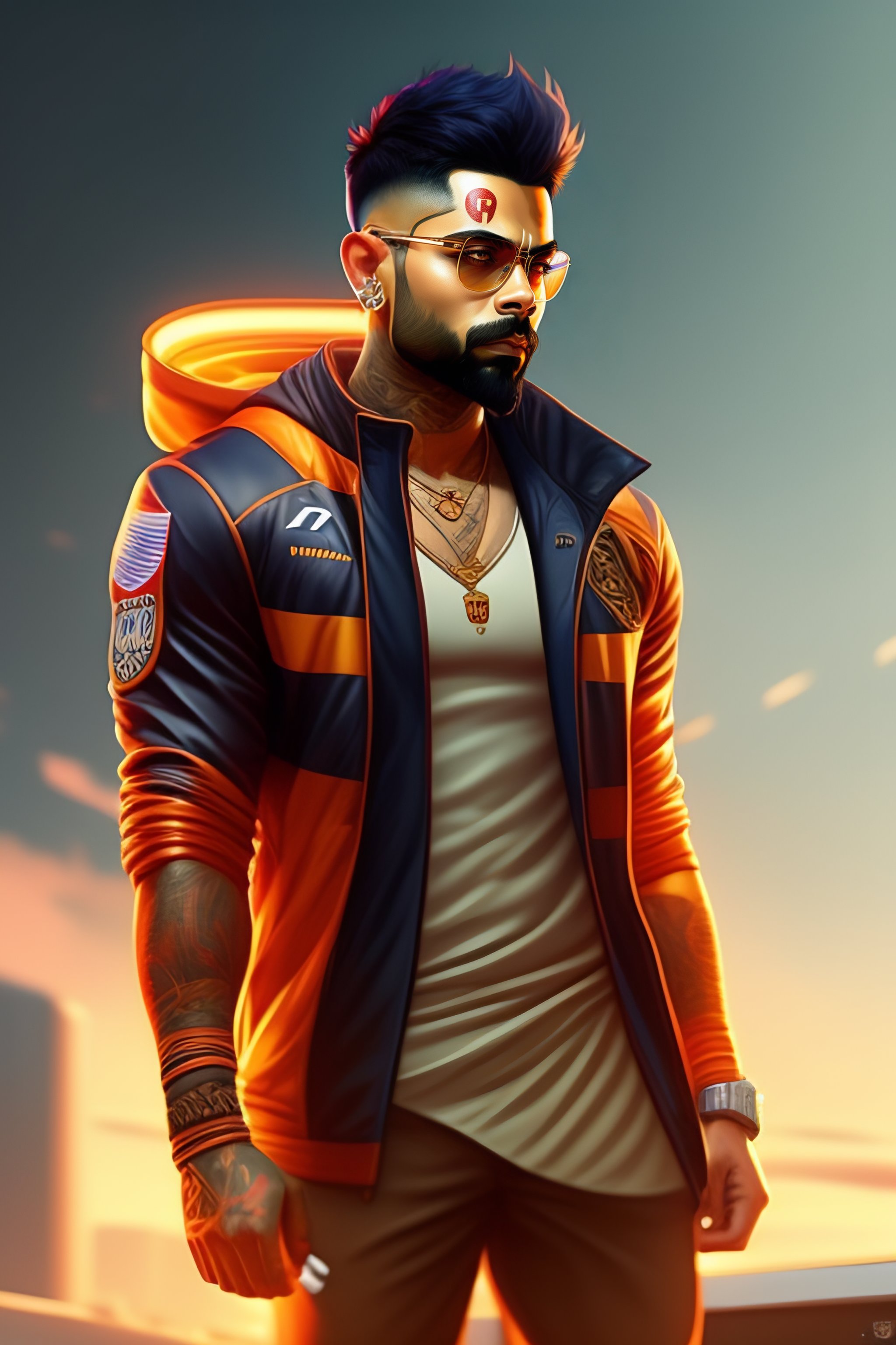 Lexica - Full body portrait of Virat Kohli as by dan mumford, yusuke ...