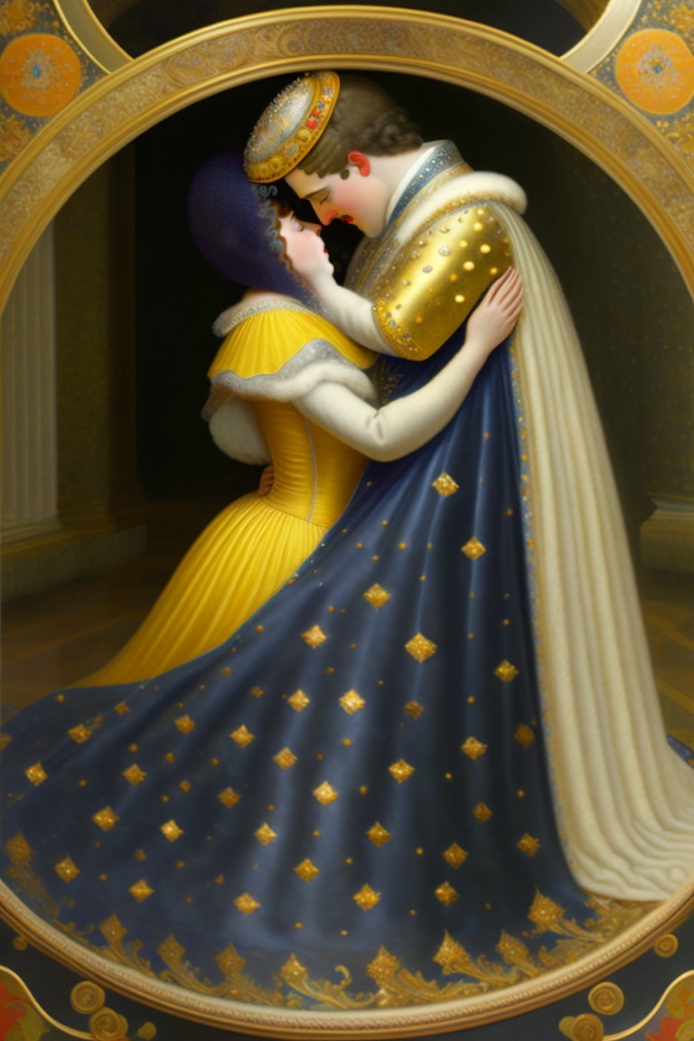 Lexica - Prince kisses princess,by Gustav Klimt