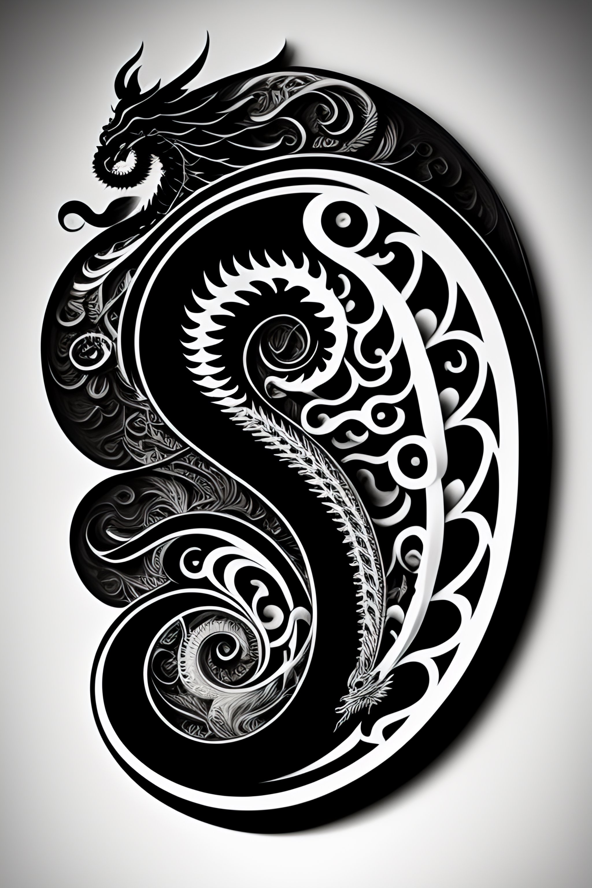 Tribal Chinese Dragon Design