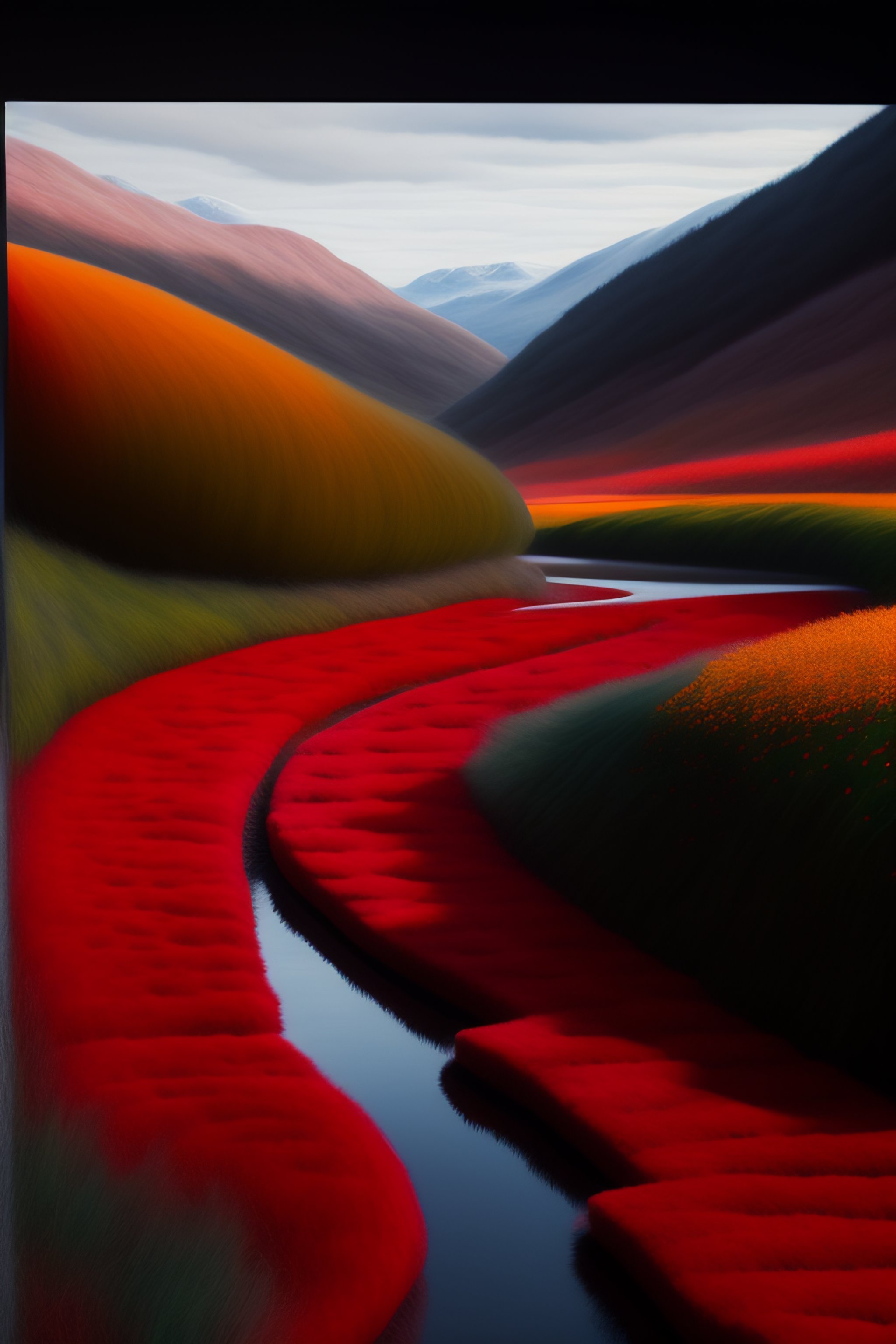 Lexica - Felted art, hundreds of red anthuriums, blood-drenched ...