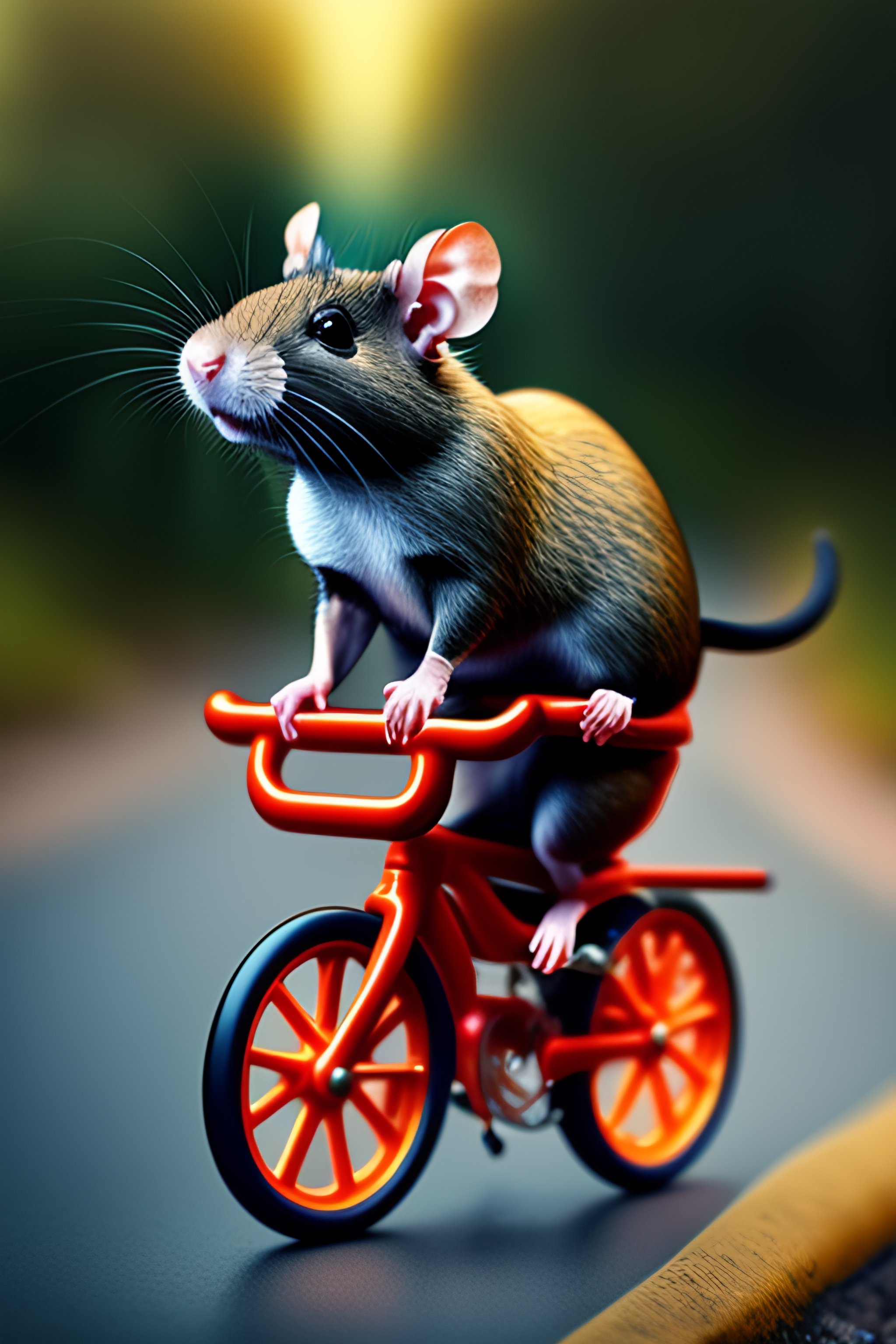 Lexica - A rat riding a bycicle
