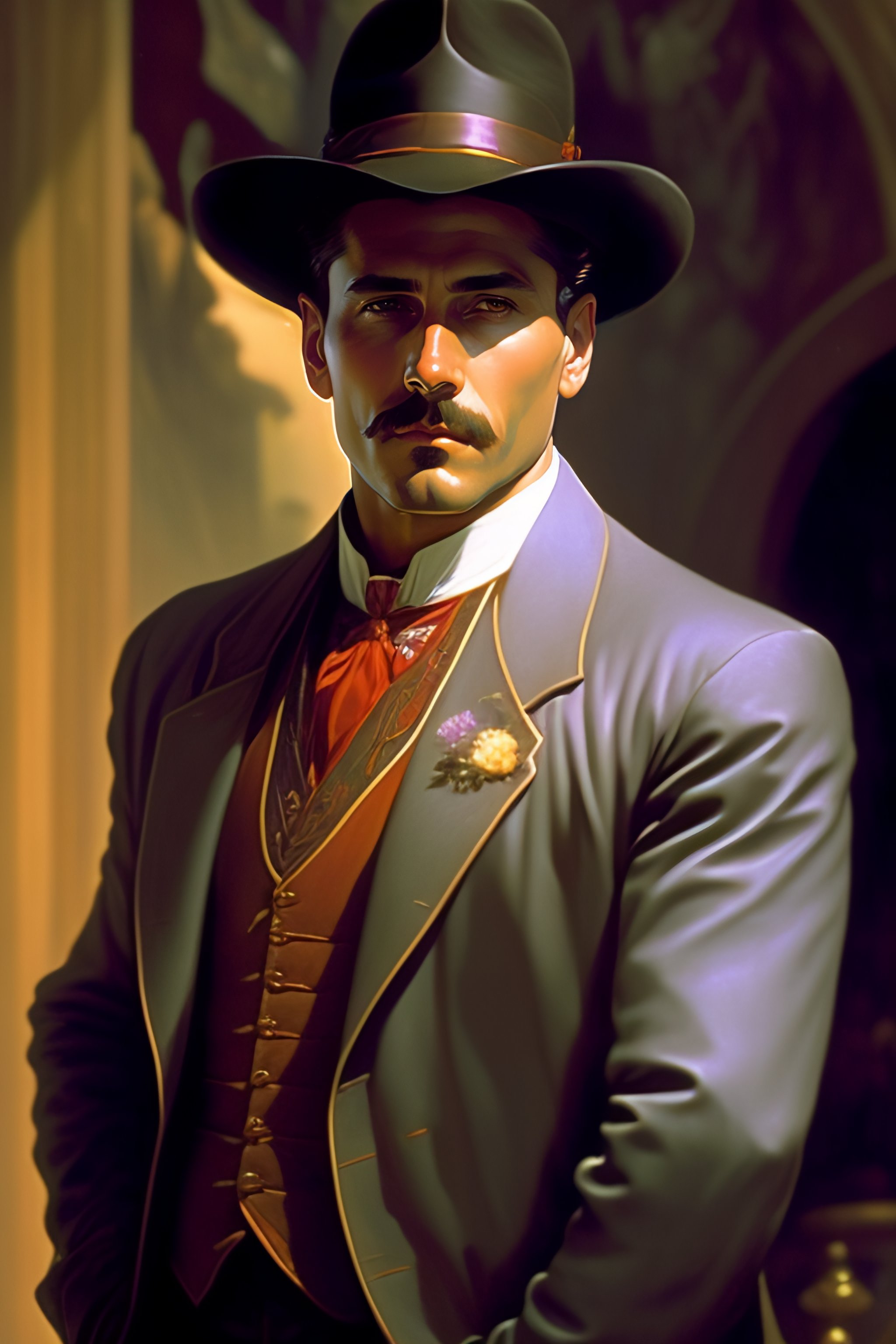 Lexica - An athletic detective wizard man with a short trimmed brown ...