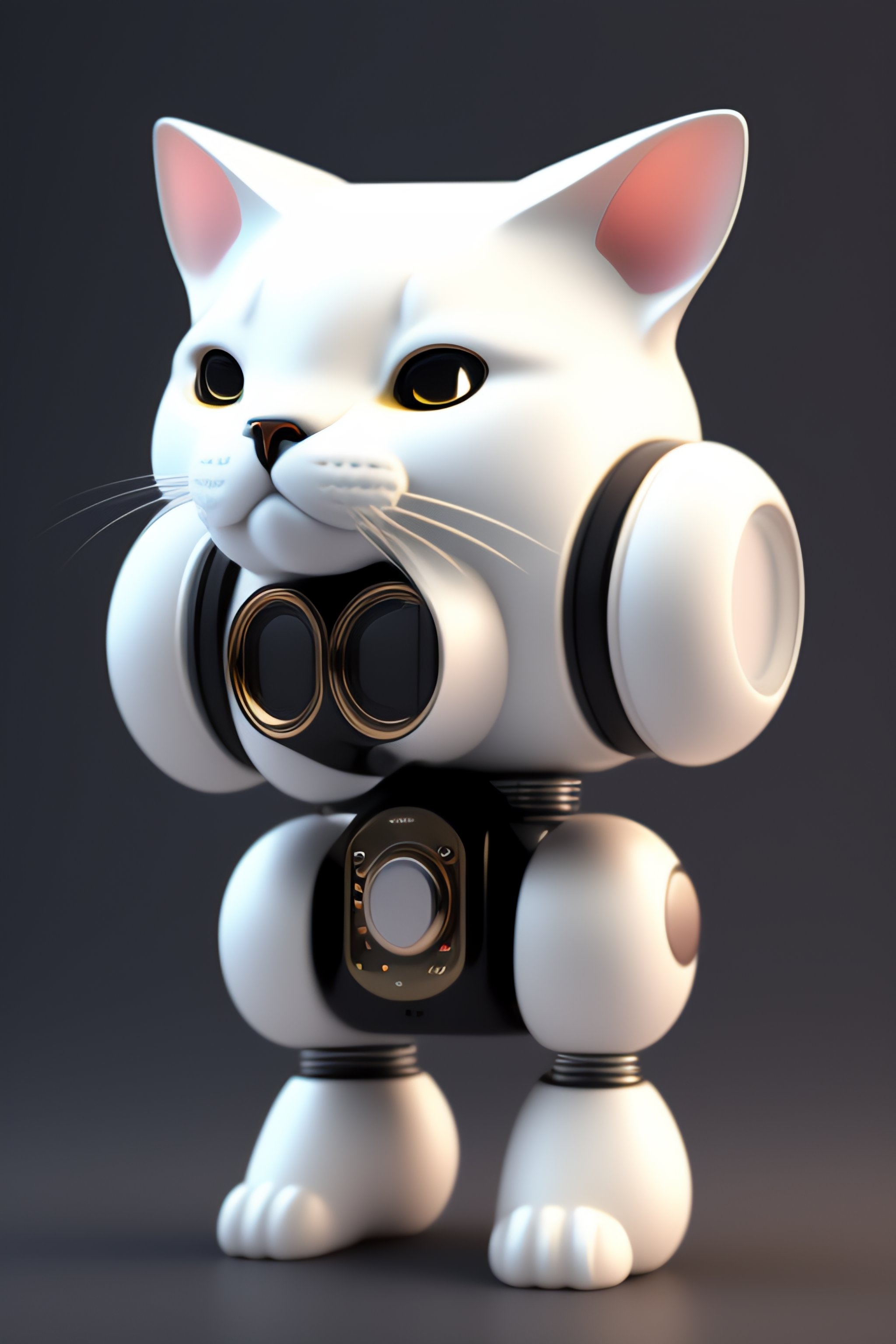 Lexica - A white chinesse cat robot made from tubulars clocks, analog ...