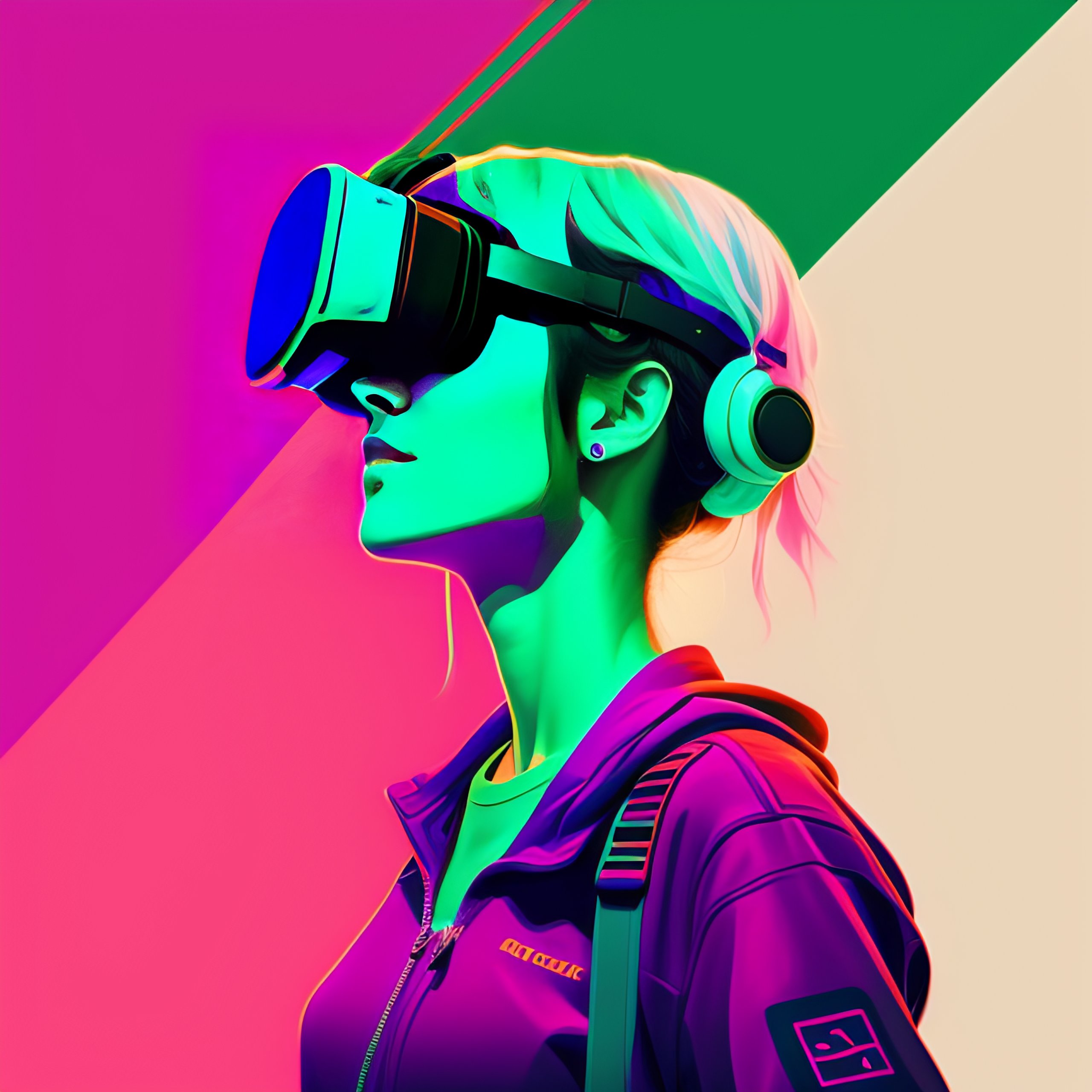 Lexica - Woman dancing with a vr headset, style of laurie greasley ...