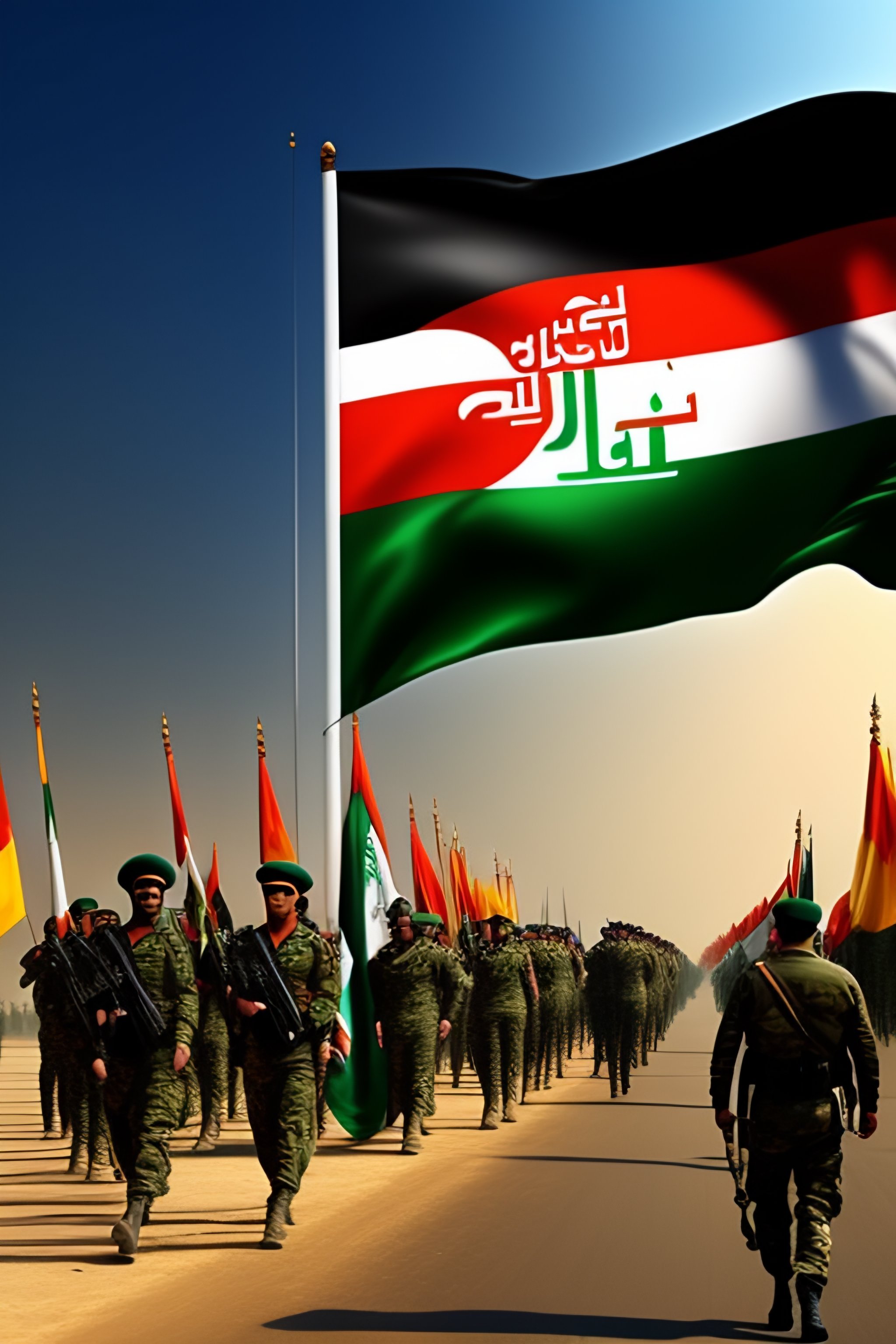Lexica - Generate a picture of anniversary of the iraqi army. Use the ...