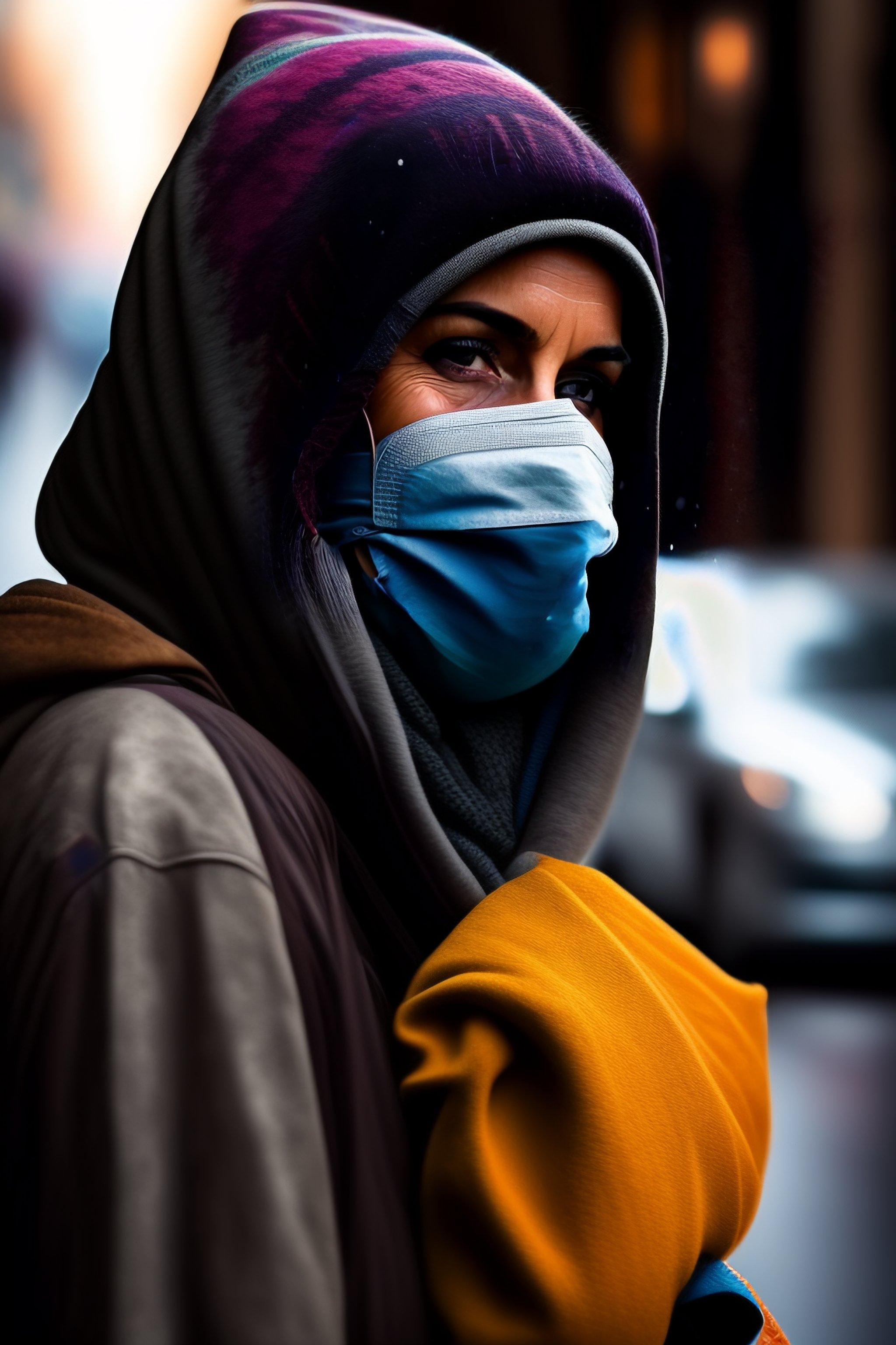 Lexica - Homeless woman with tattoos covered face