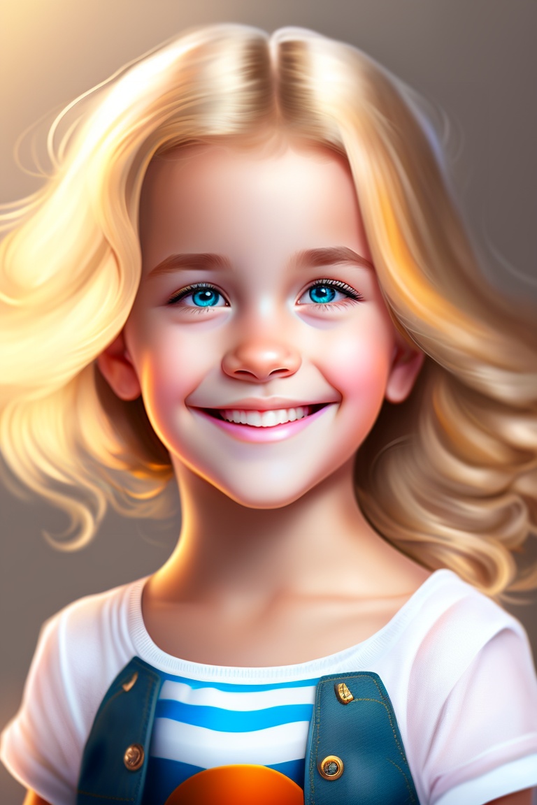 Lexica - Beautiful girl 12 years old, laughing, waist-high image, face ...