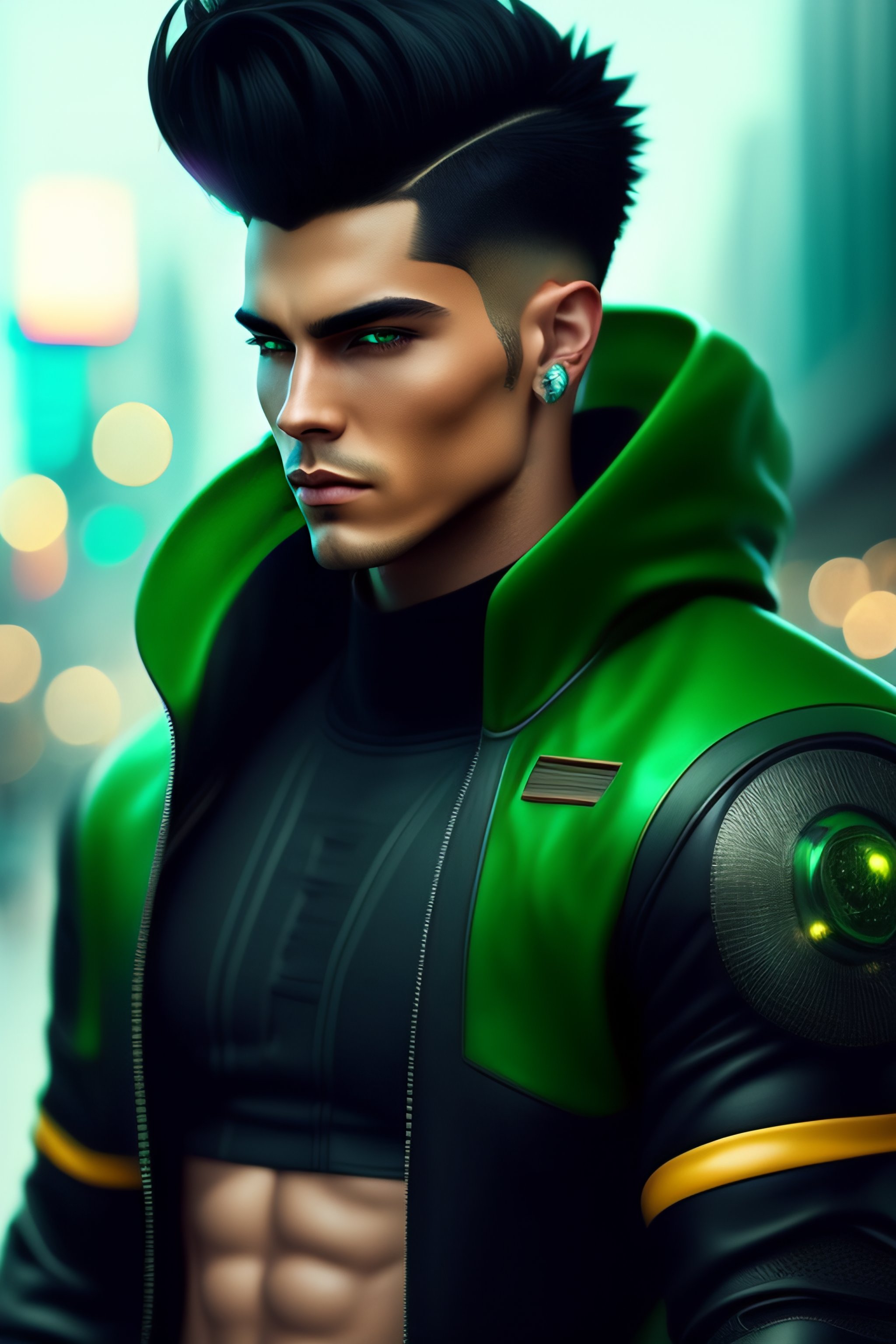 Green Hair Boy Mohawk