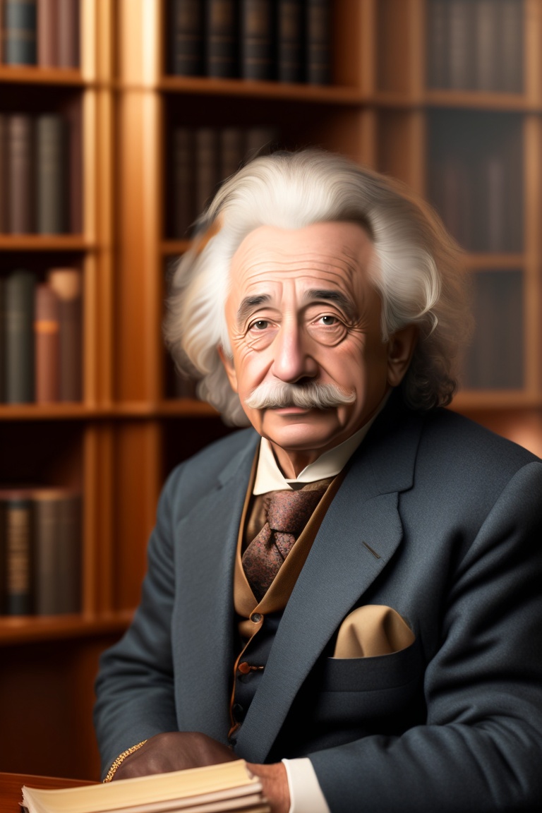 Lexica - A high quality portrait of Albert Einstein, looking directly ...