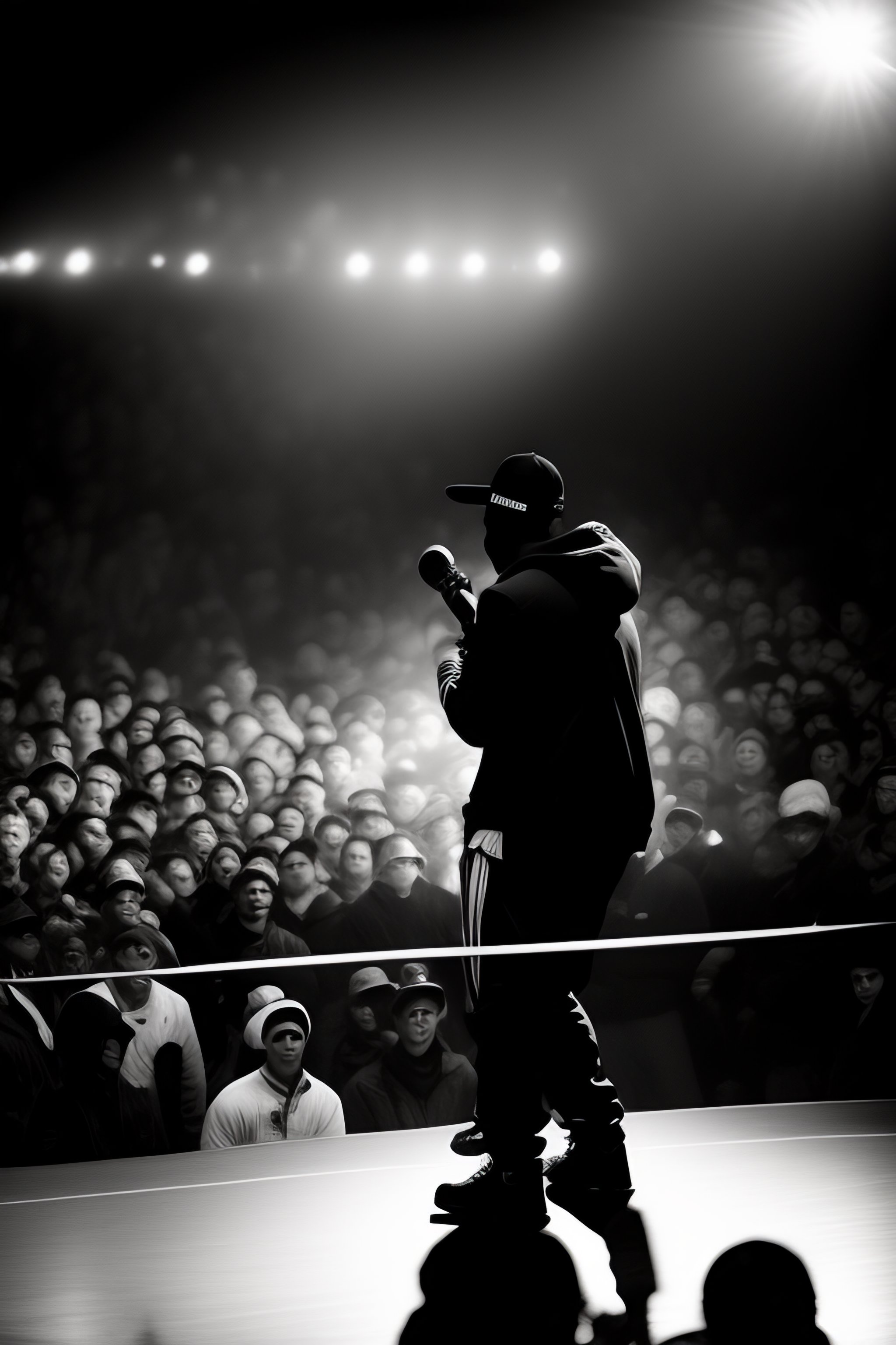 Lexica - Hip Hop stage battle, Perfect photograph, black and white ...