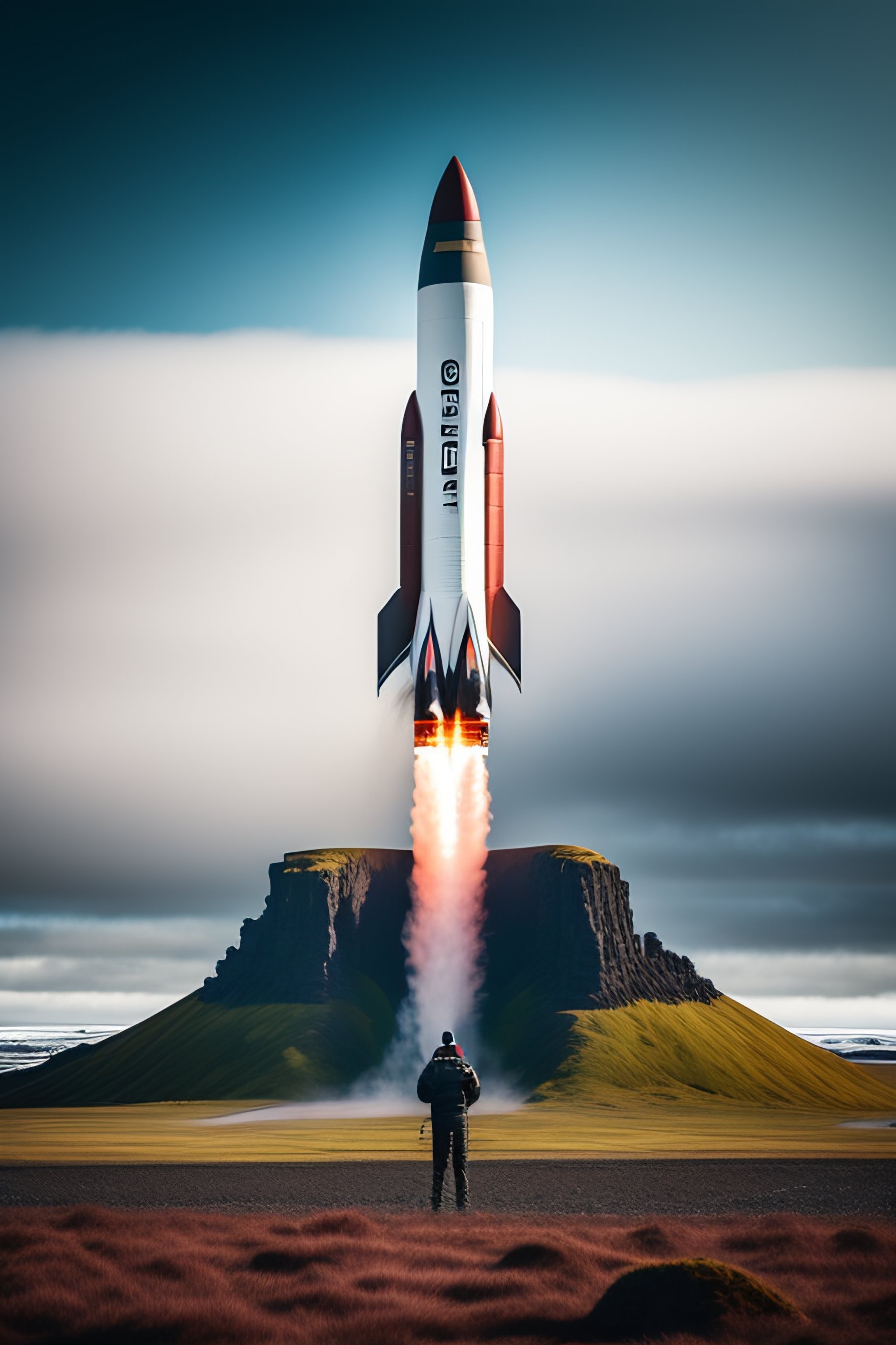 Lexica - A rocket about to launch in iceland
