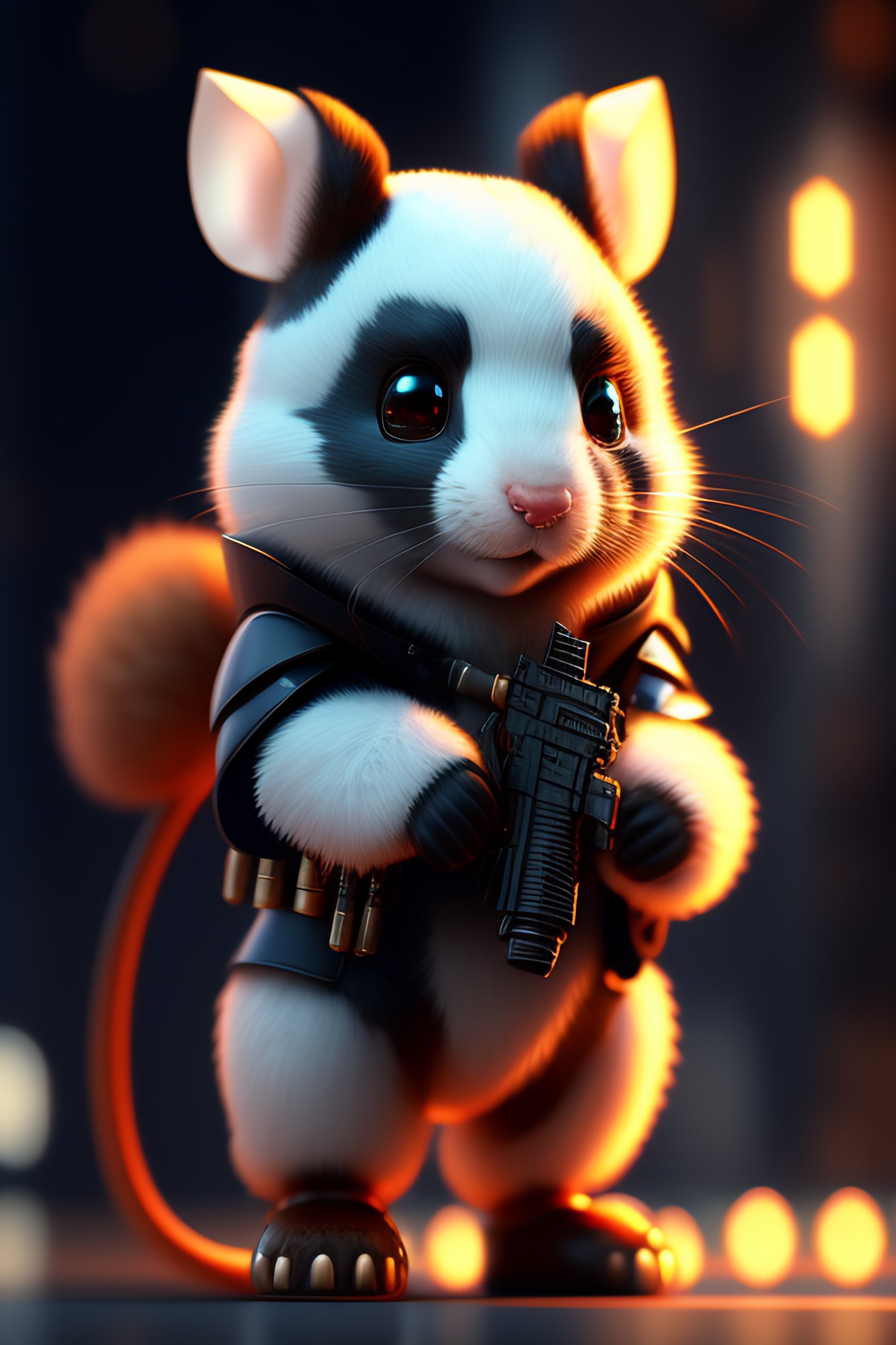 Lexica - High quality 3 d render very cute fluffy cyborg!! rat with ...