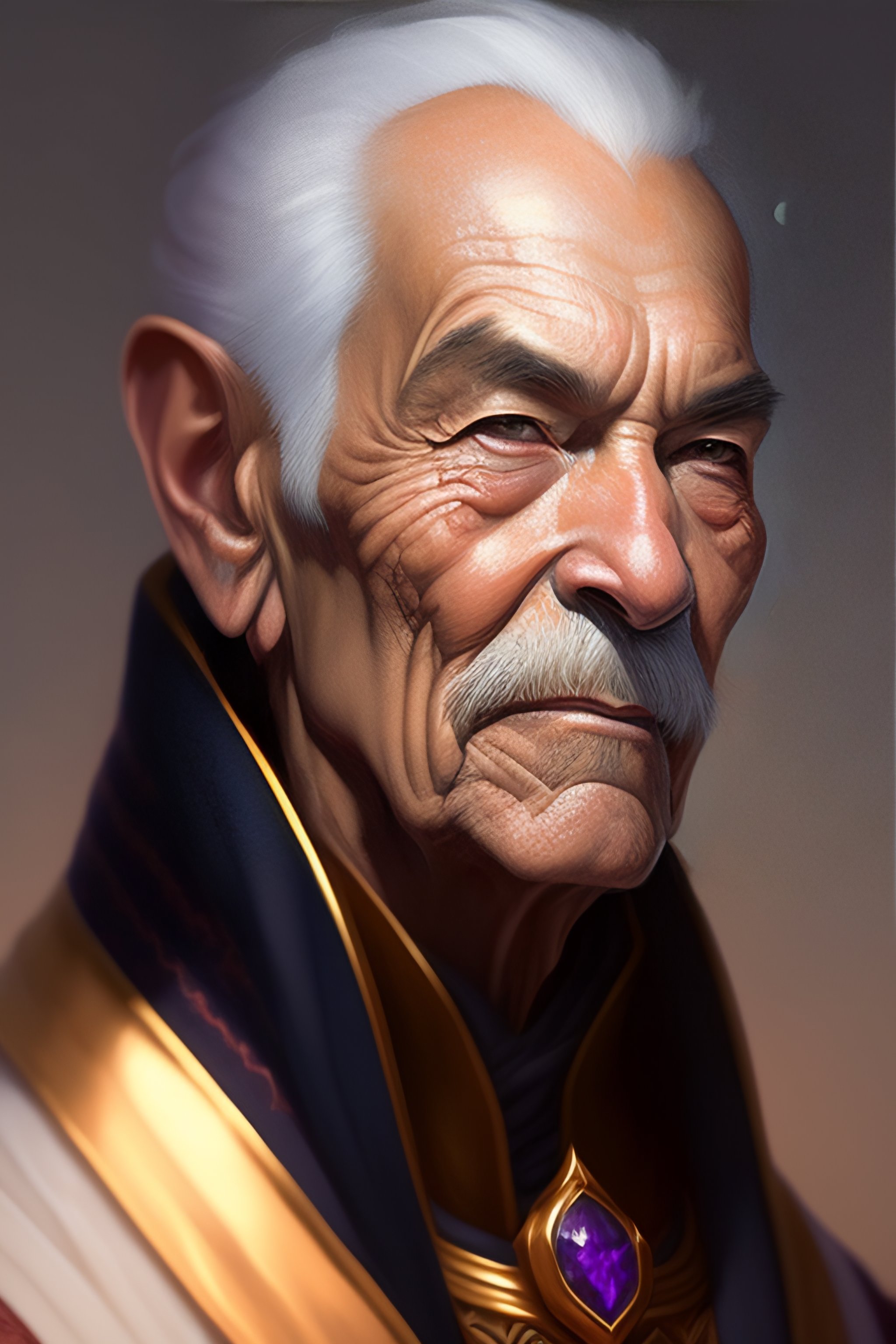 Lexica - Portrait of Old mage, Wrinkly, old, boils, warts, disfigured ...