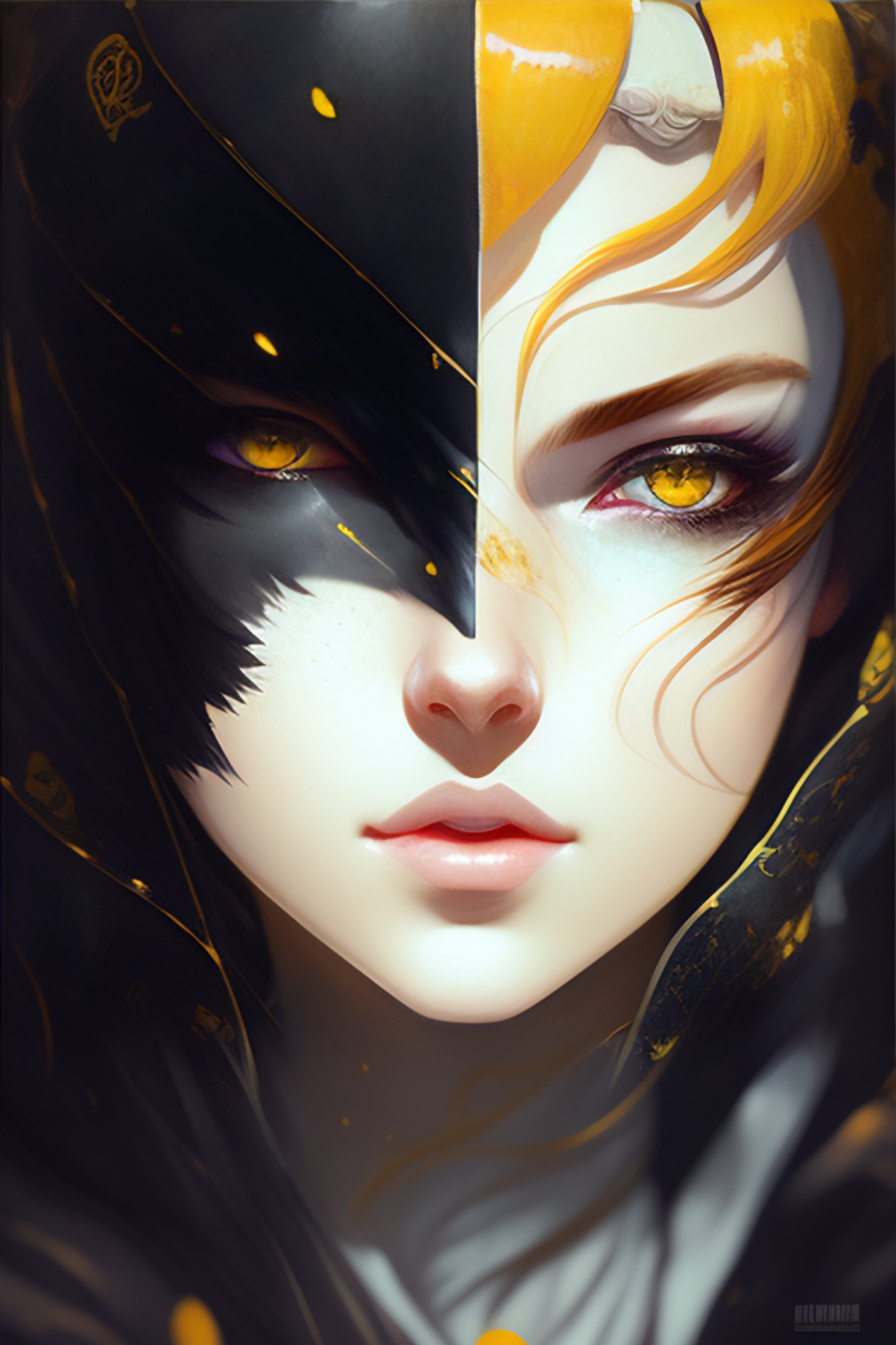 Lexica - Beautiful gothic irish lass, yellow-white-chrome wither eyes ...