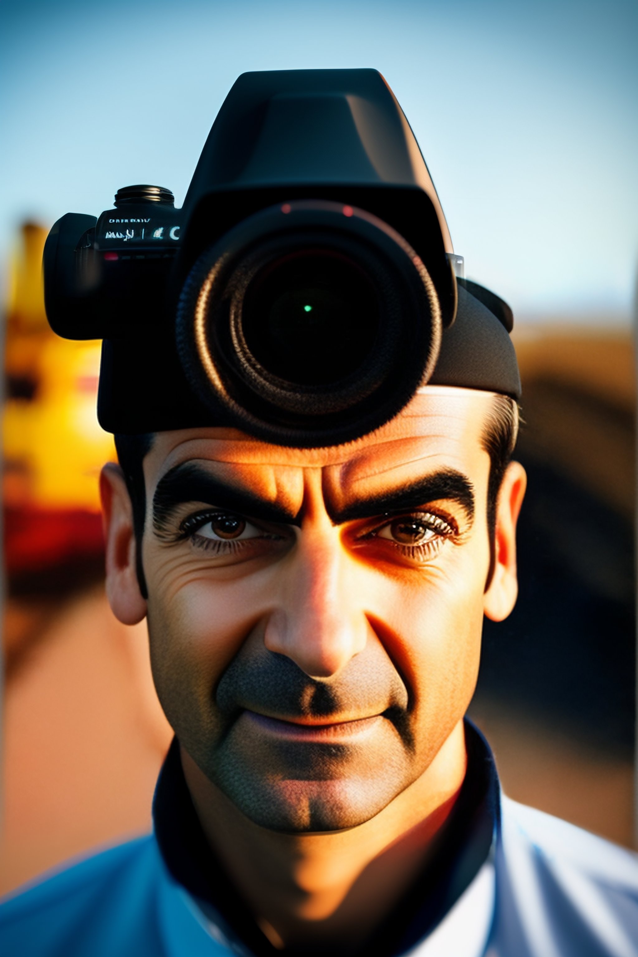 Lexica - Create an image of a cameraman standing behind a video camera ...