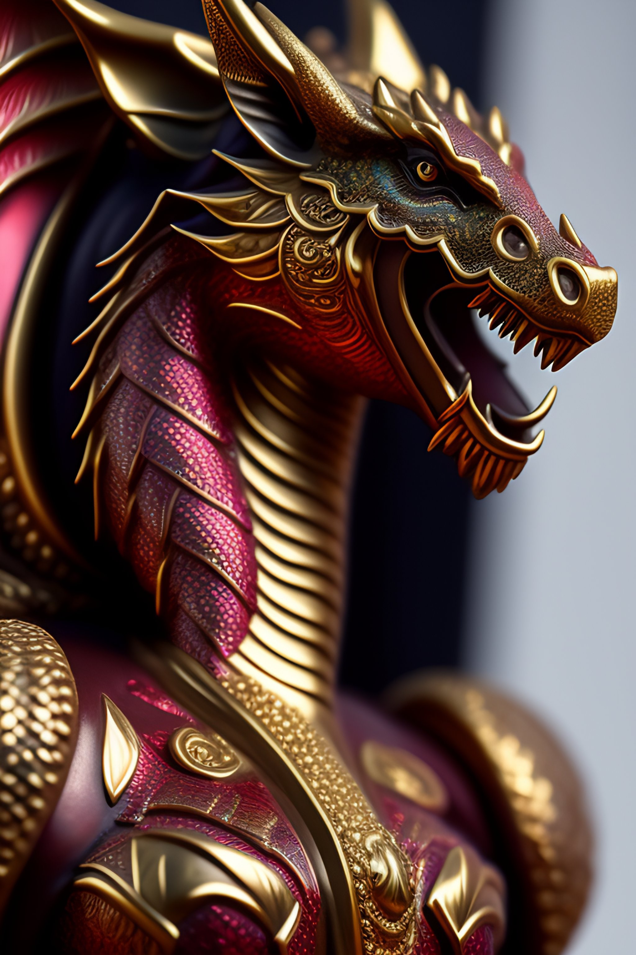 Lexica - Full body of intricate decoration dragon statue with topaz ...