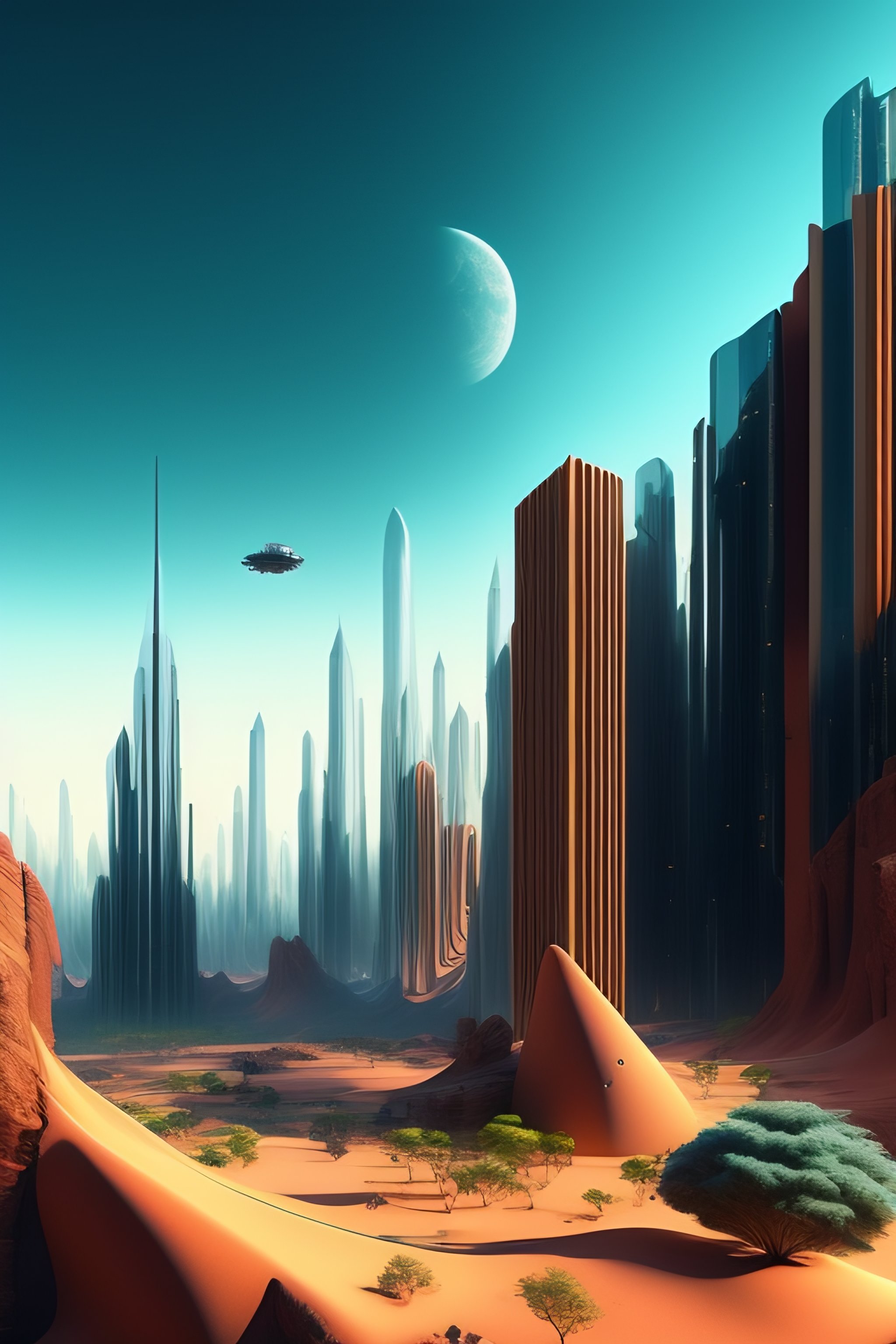 Lexica - Robotic landscape city