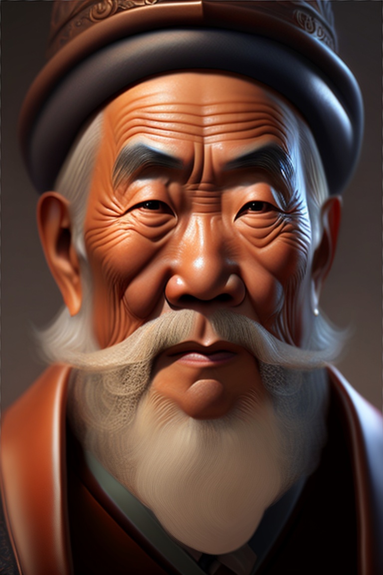 Lexica - A old wise chinese man Portrait face image, high quality 3D ...