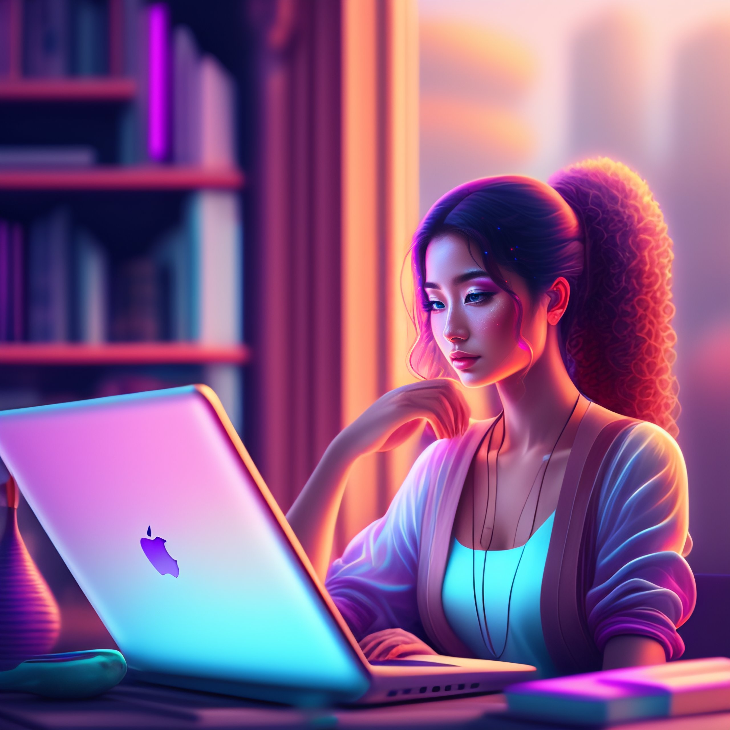 Lexica - Woman programming on her laptop, coding aesthetic, fantasy ...