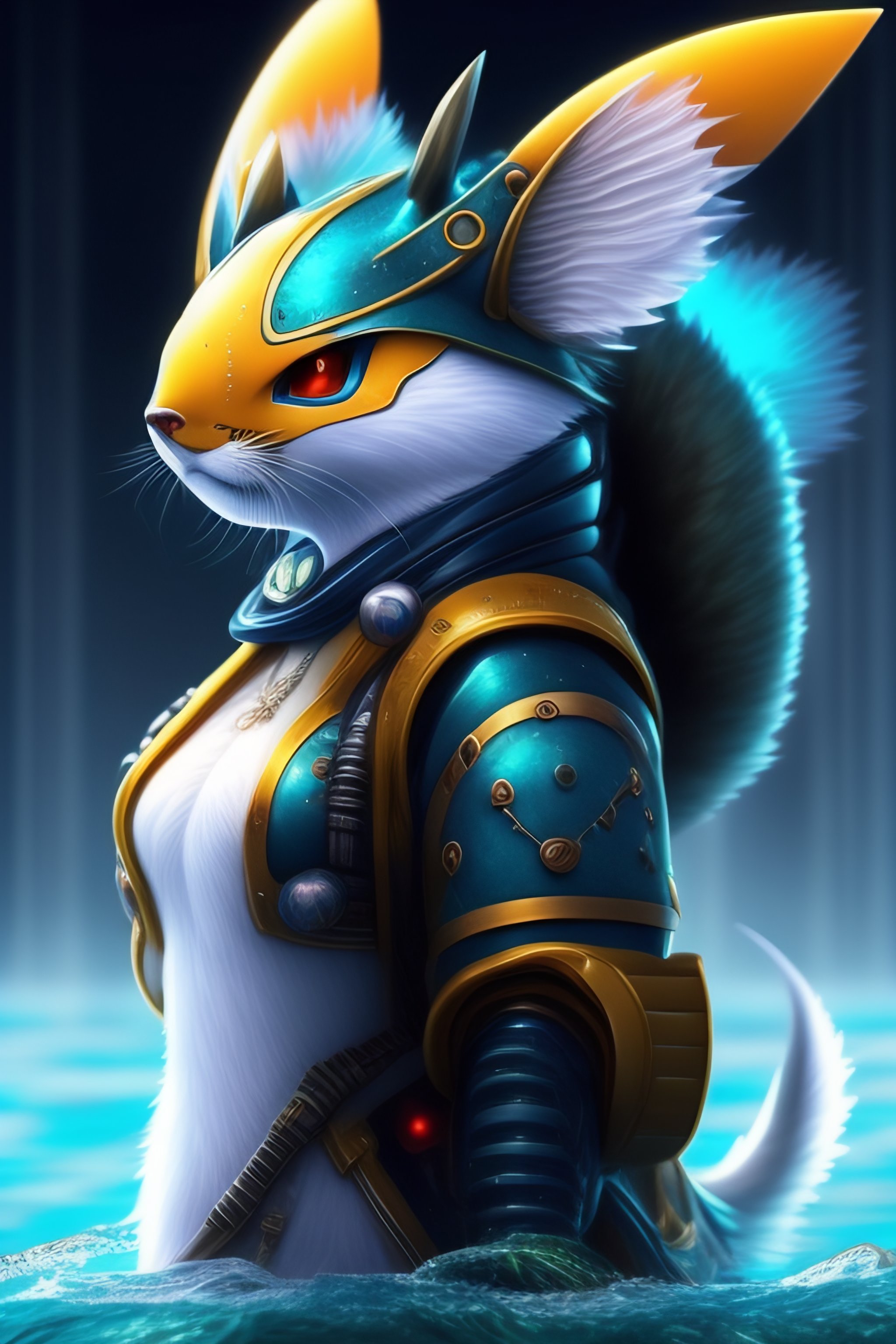 Lexica - Water themed Pokémon cyberpunk