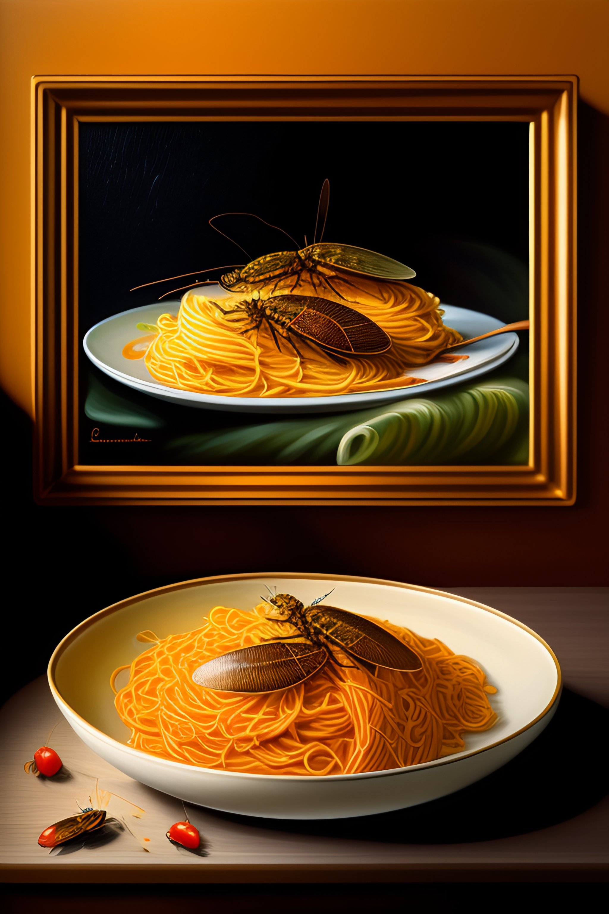 Lexica - Home portrait of family of insects crickets like humans eating ...