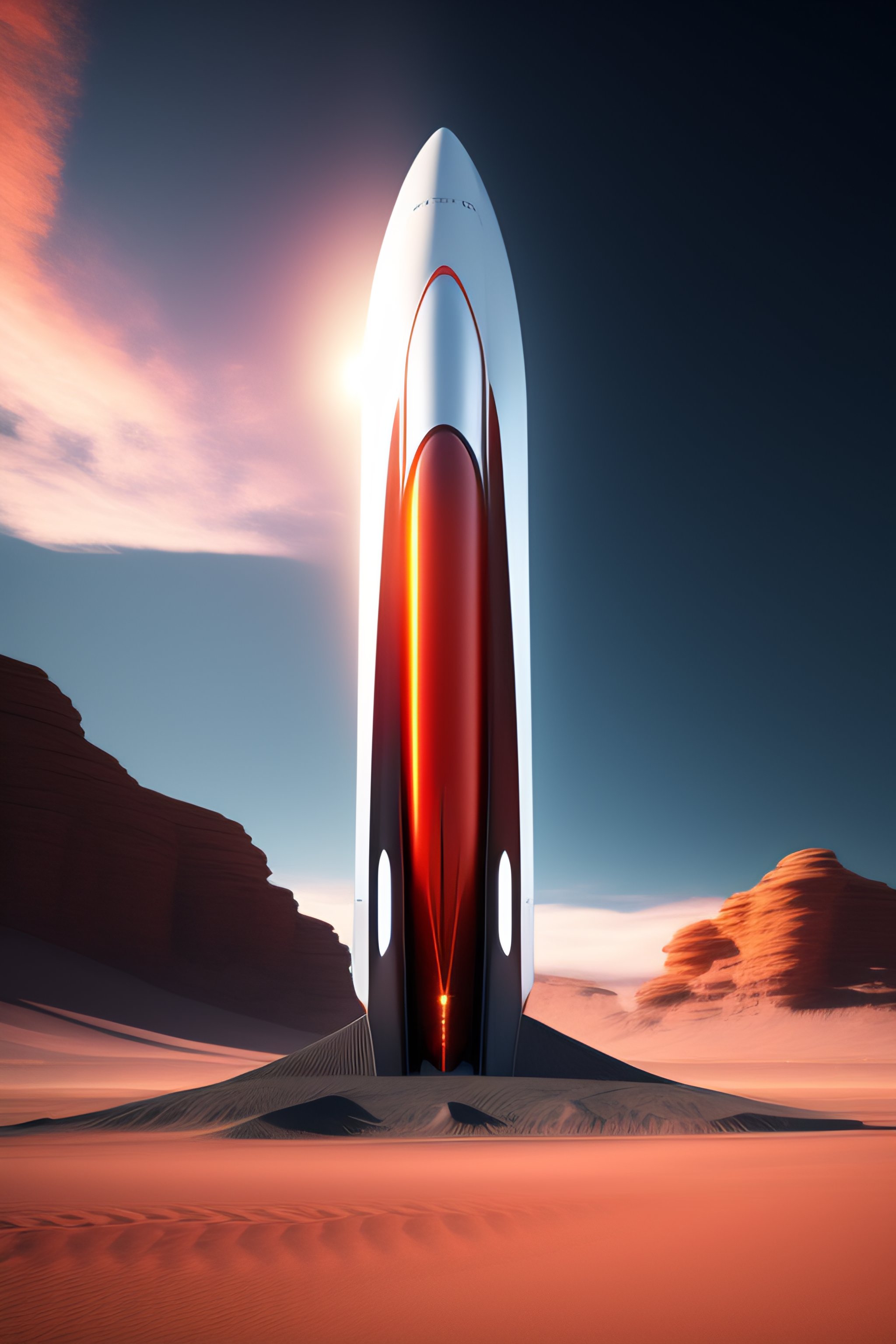 Lexica - 50mm Photograph of SpaceX starship designed by SpaceX landed ...