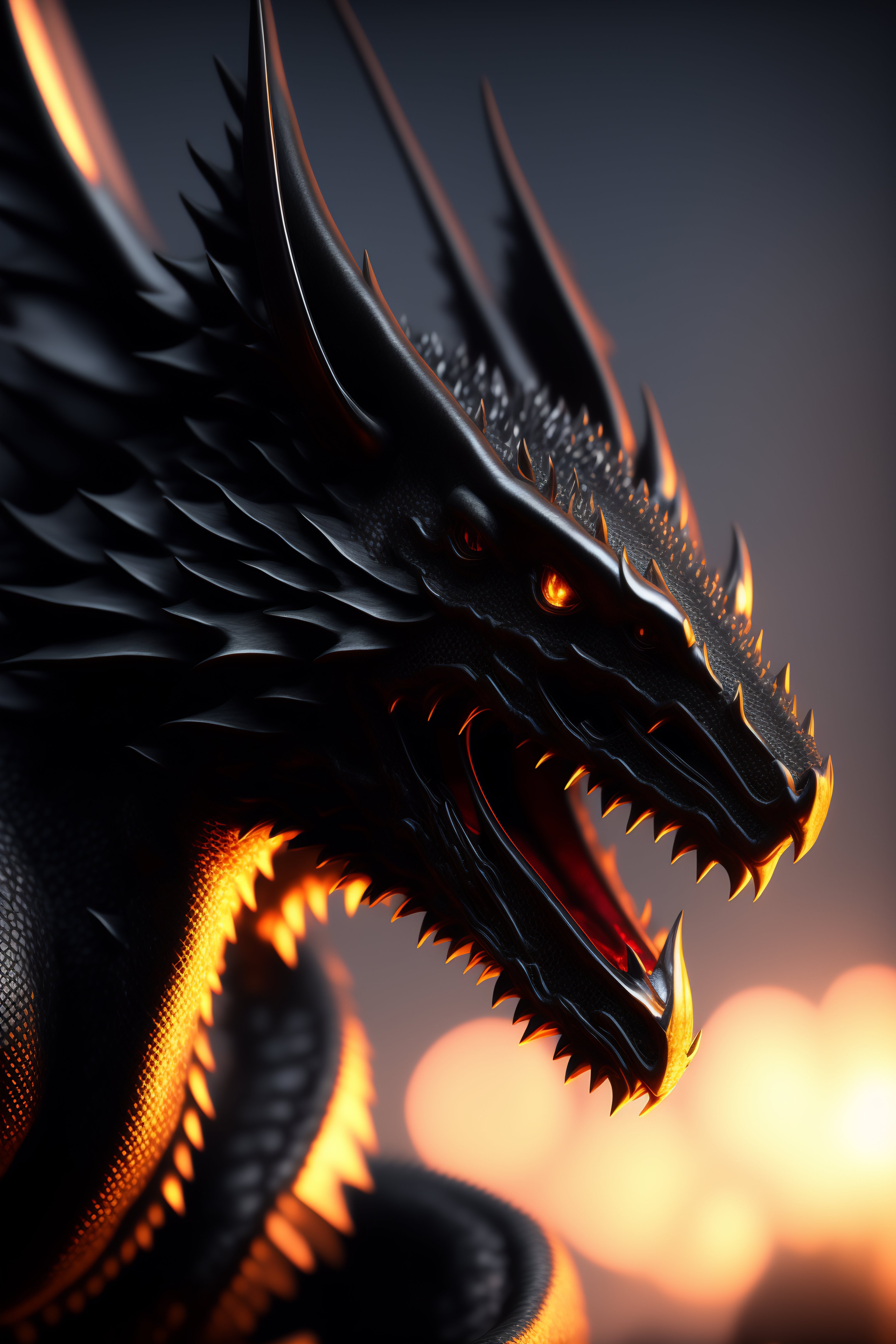 Lexica - Black dragon, depth of field,32k, natural light, ray tracing ...