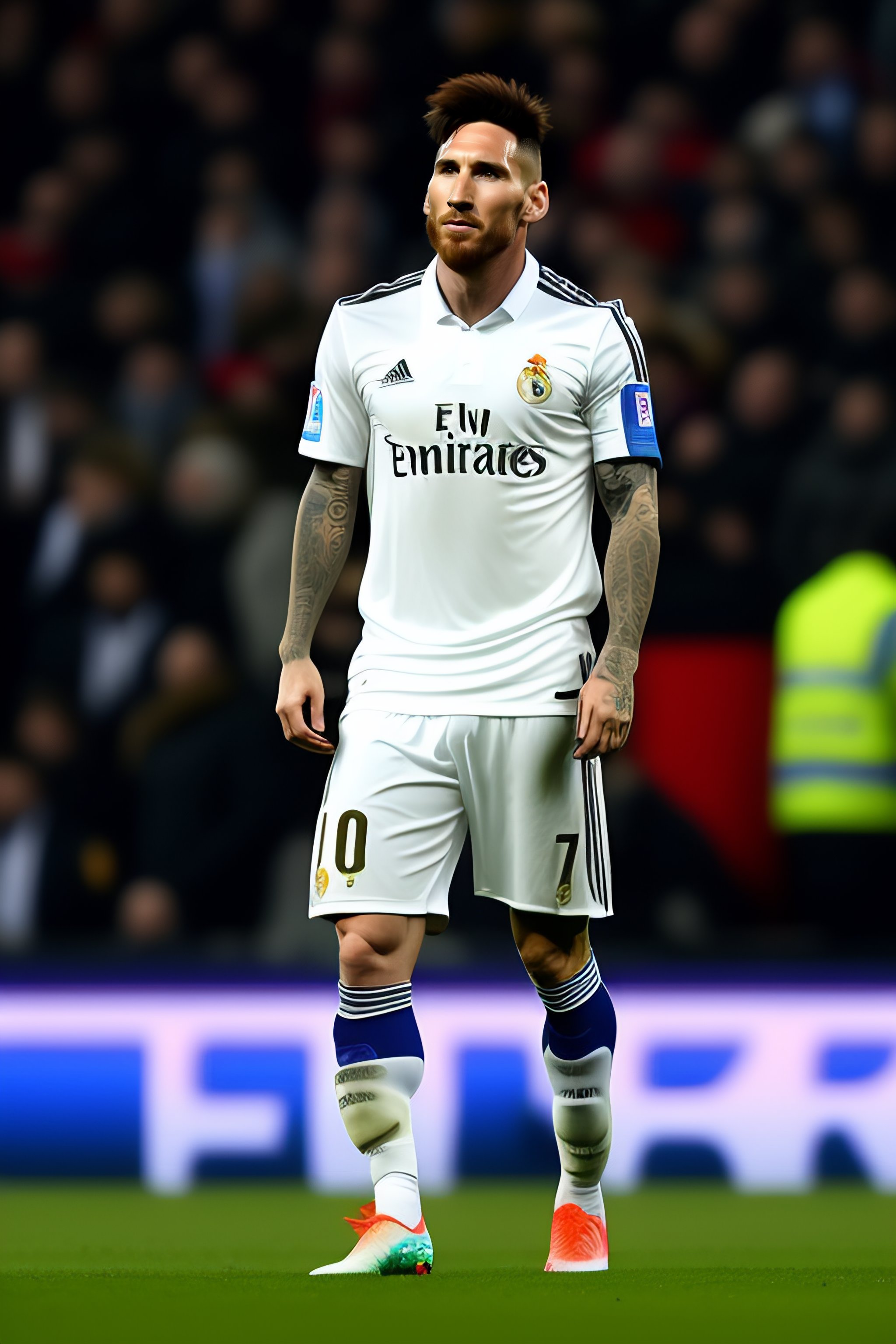 Lexica - Lionel Messi dressed as Real Madrid