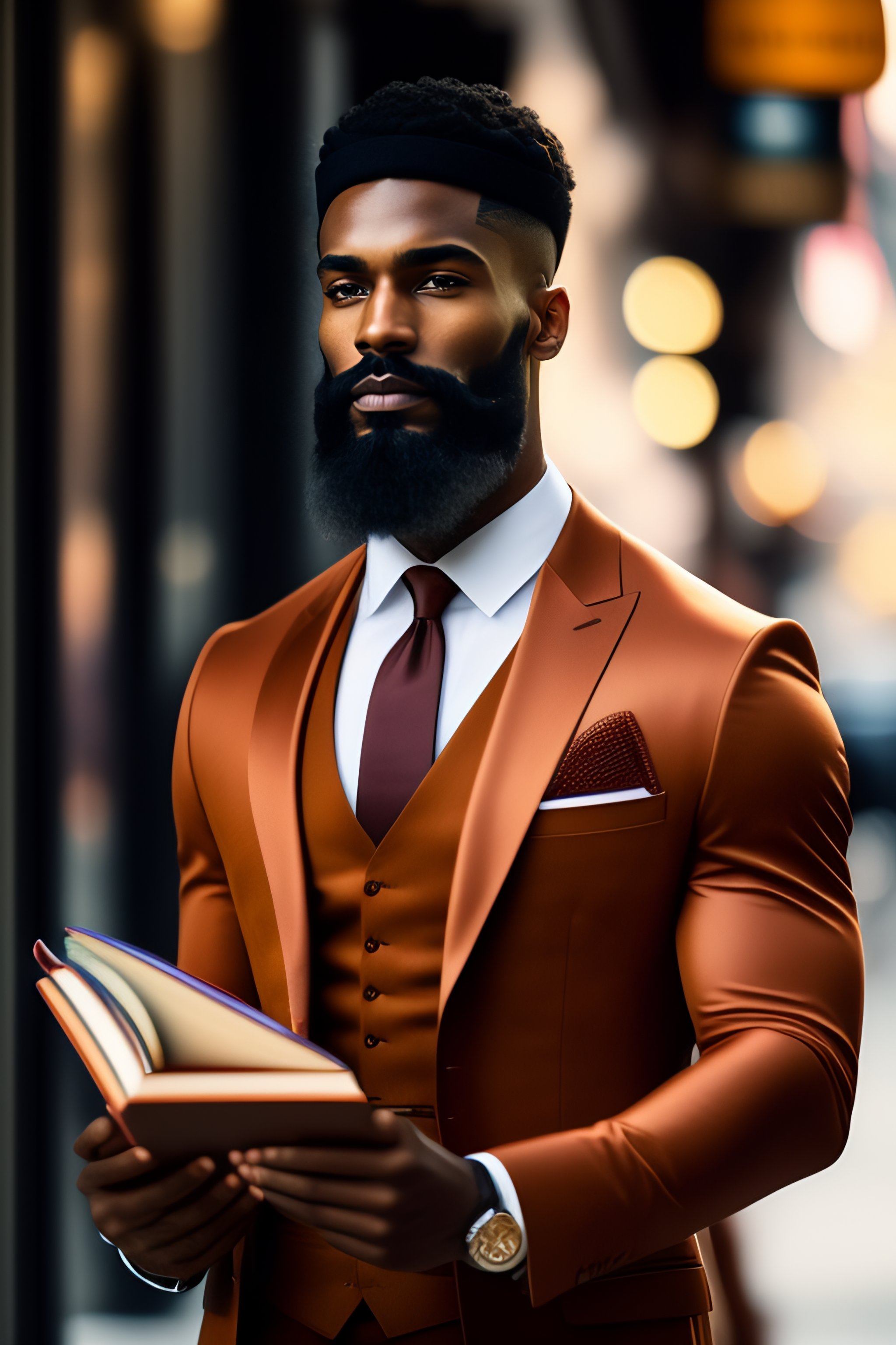 Lexica - Strikingly handsome copper skin tall masculine man, detailed ...
