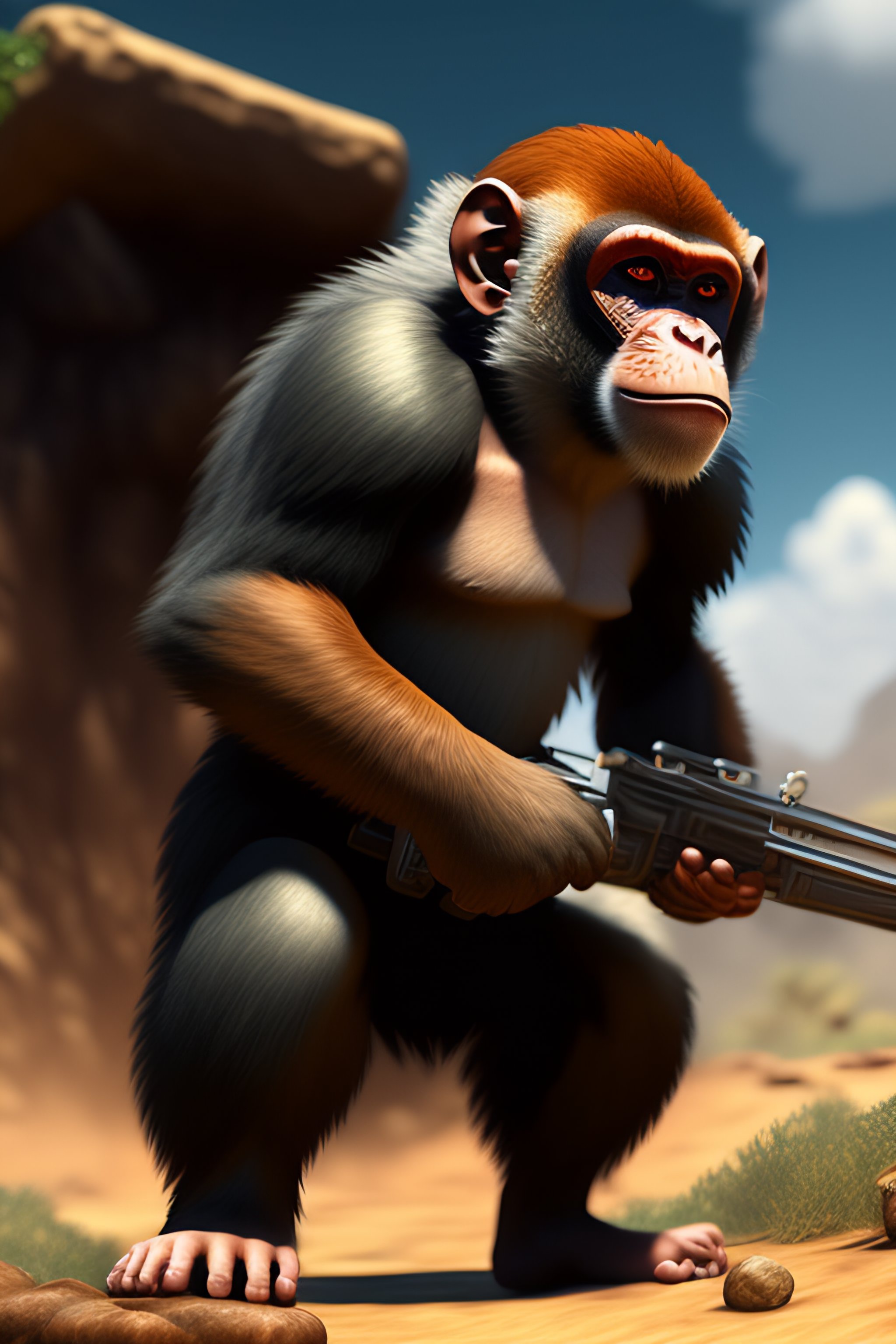 Lexica - Monkey Armored , Realistic , detailed, Rpg style