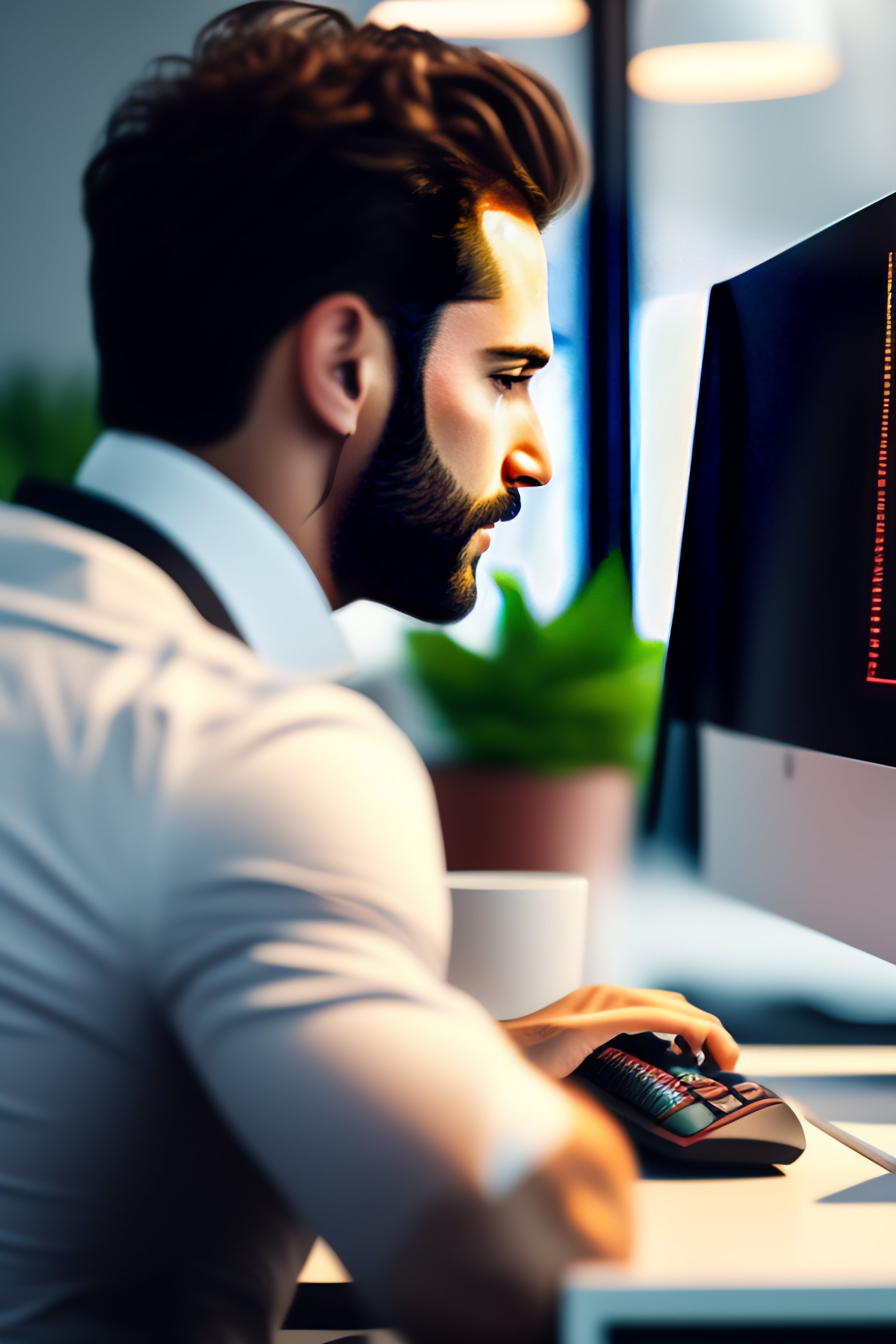 Lexica - A developer working in an office, photo, detailed image, 4K