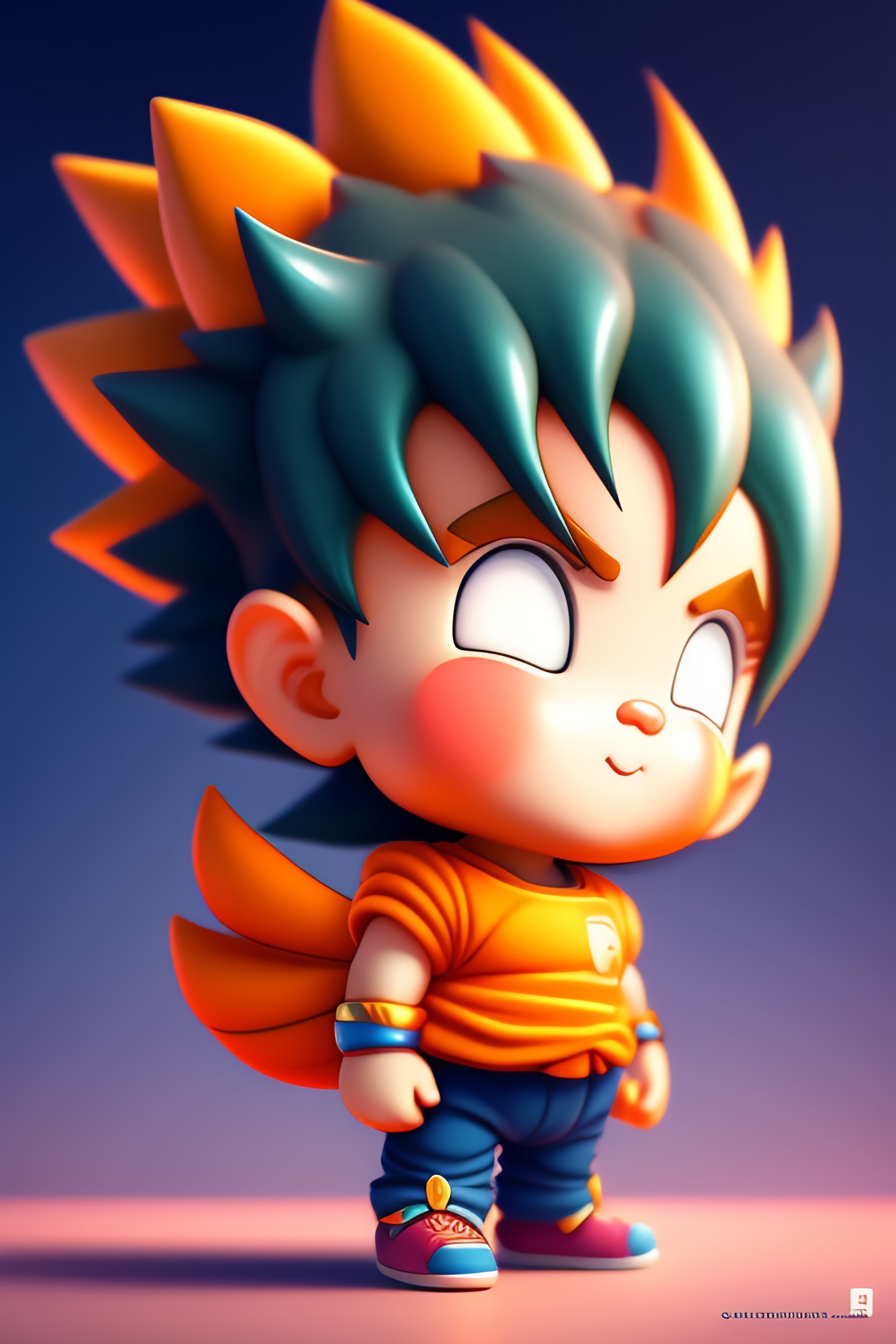 Lexica - Cute and adorable cartoon goku supersaya baby, fantasy ...