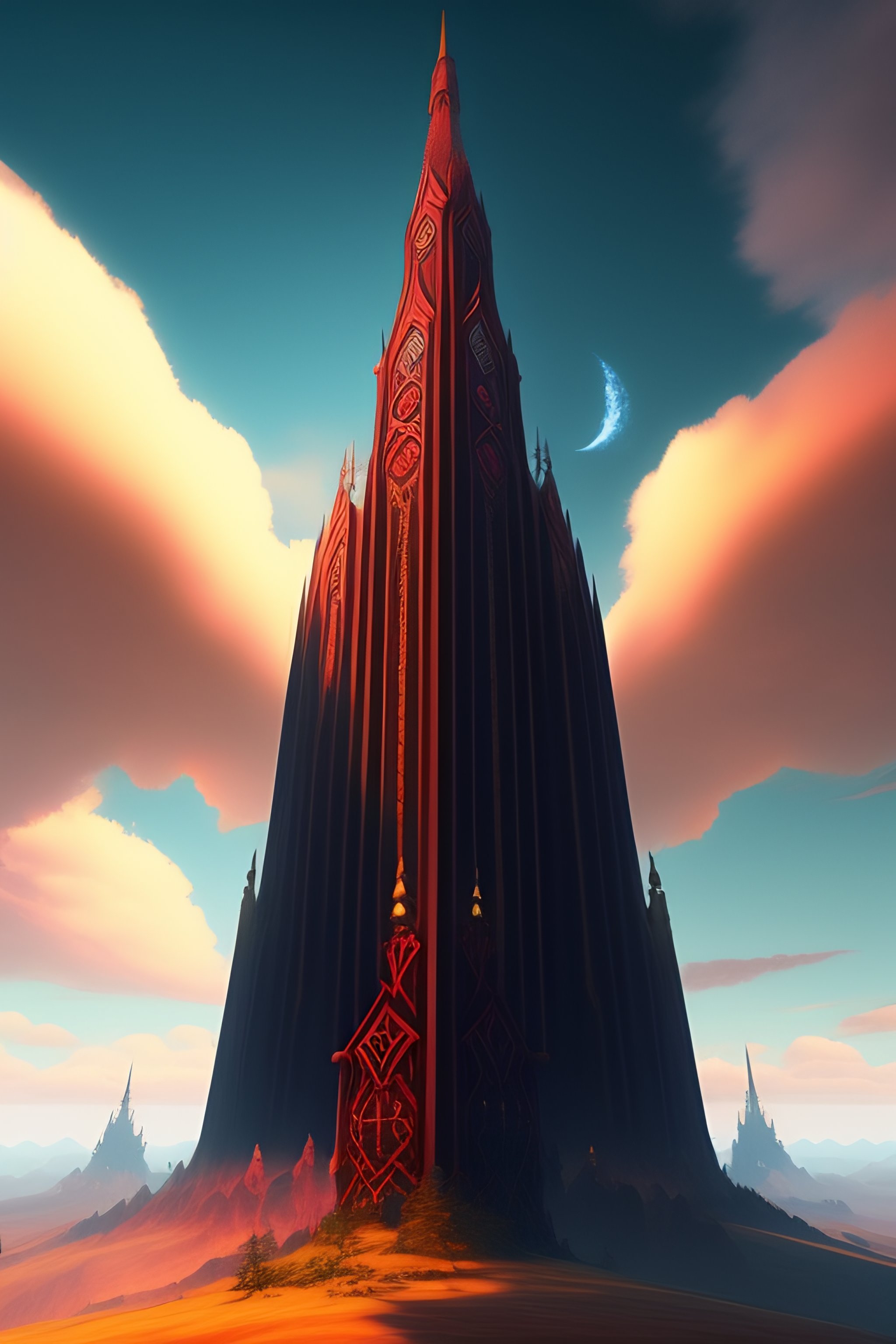 Lexica - Giant tower that goes from the ground to the sky in the Gothic ...