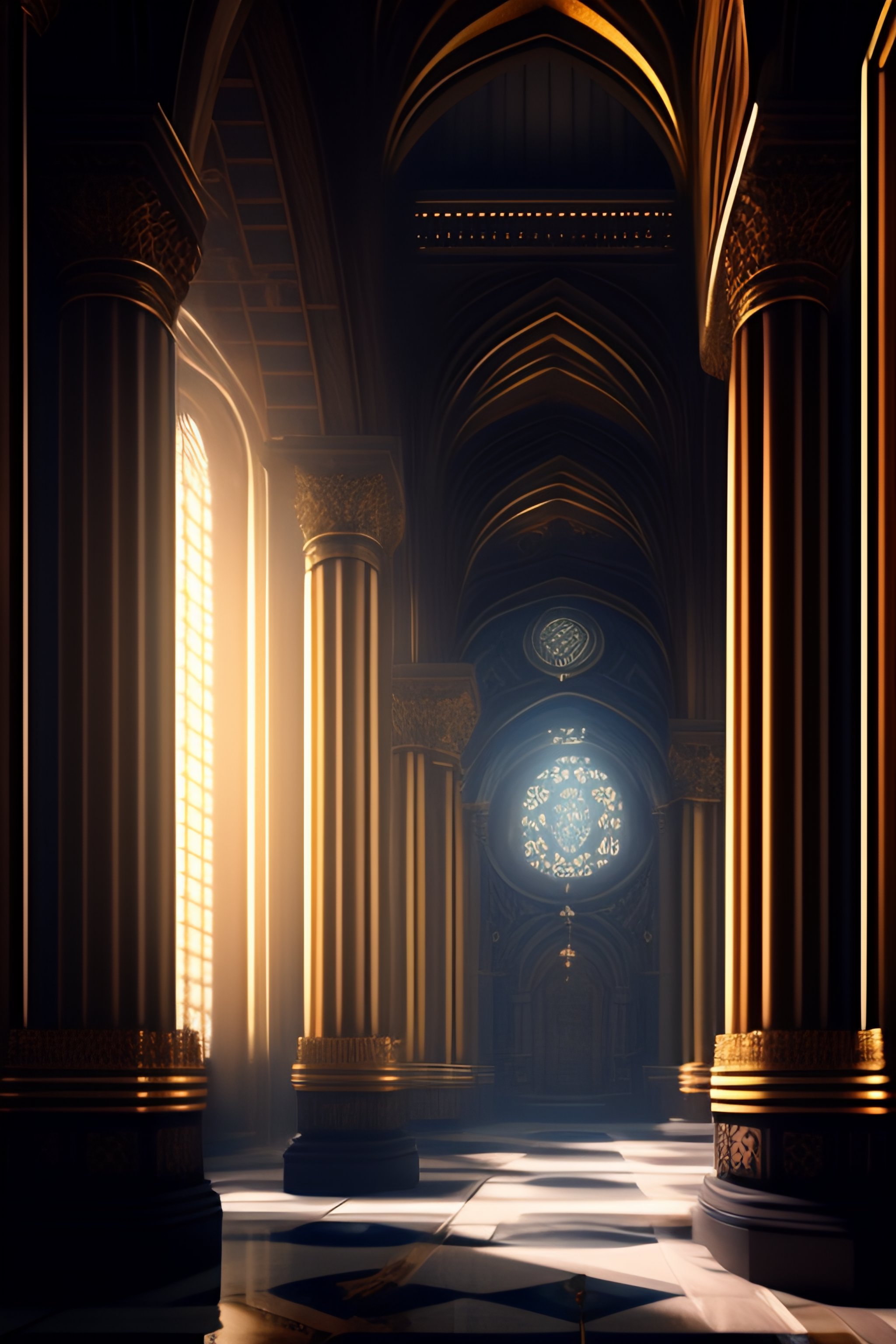 Lexica - Interior, temple, objects, columns, architecture, highly detailed, concept art, baroque ...