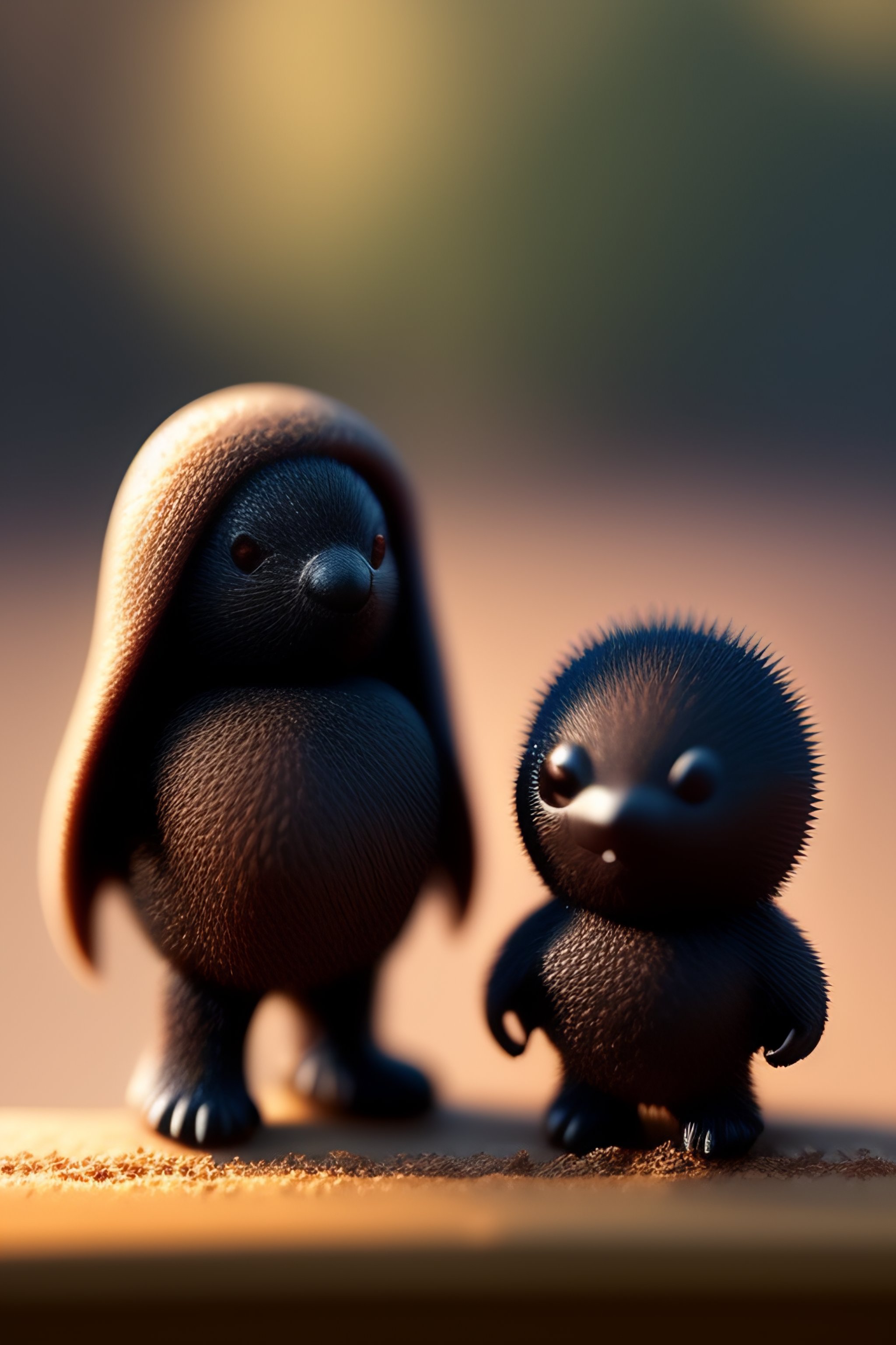 Lexica - Small dark creatures with limbs on a plain background
